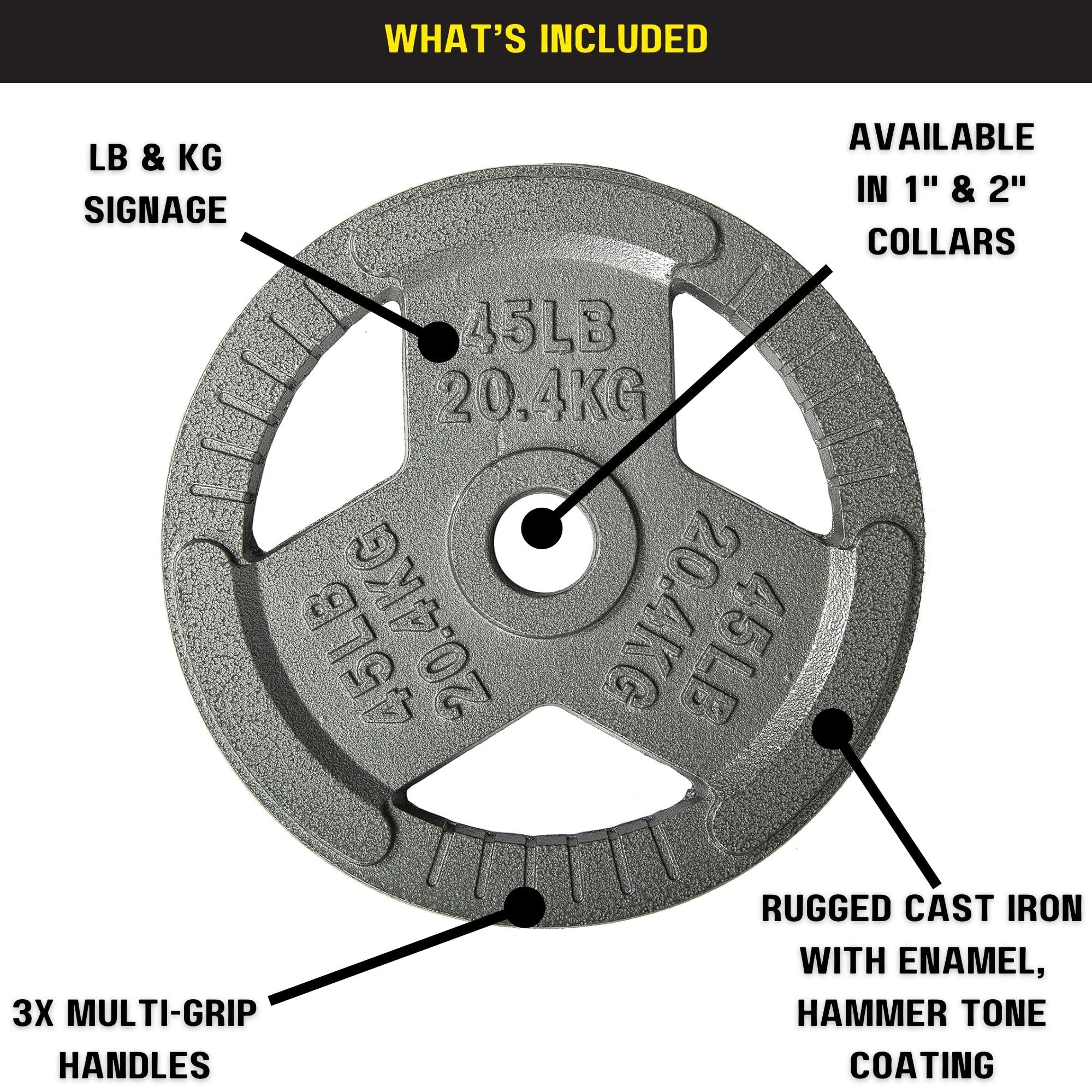 Snapklik.com : HULKFIT 2 Olympic Grip Cast Iron Enamel Coated Weight ...