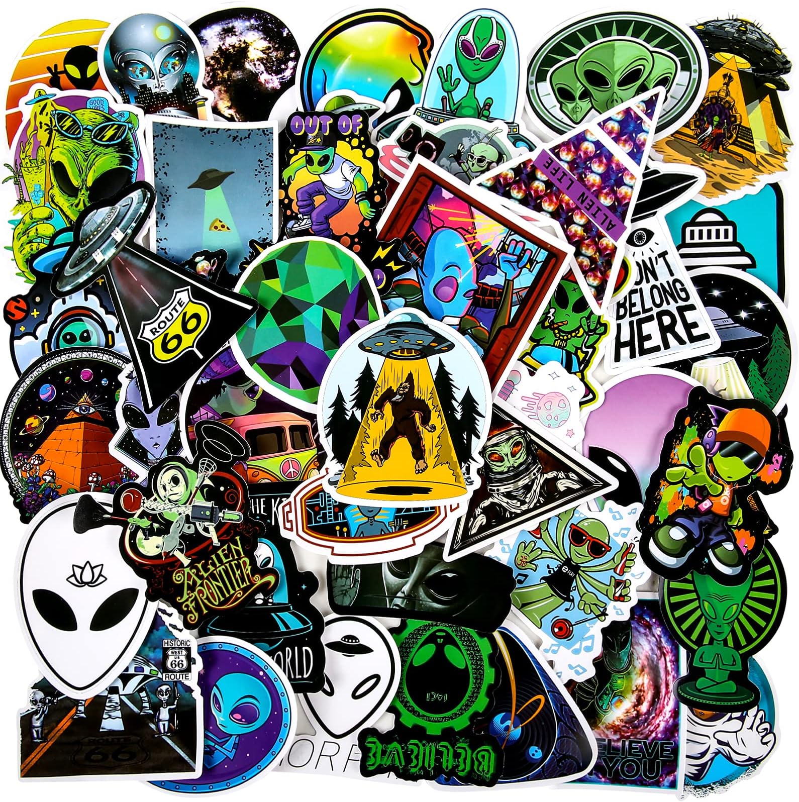 Amazon.com: Alien Stickers | 50 PCS | Vinyl Waterproof for Laptop ...