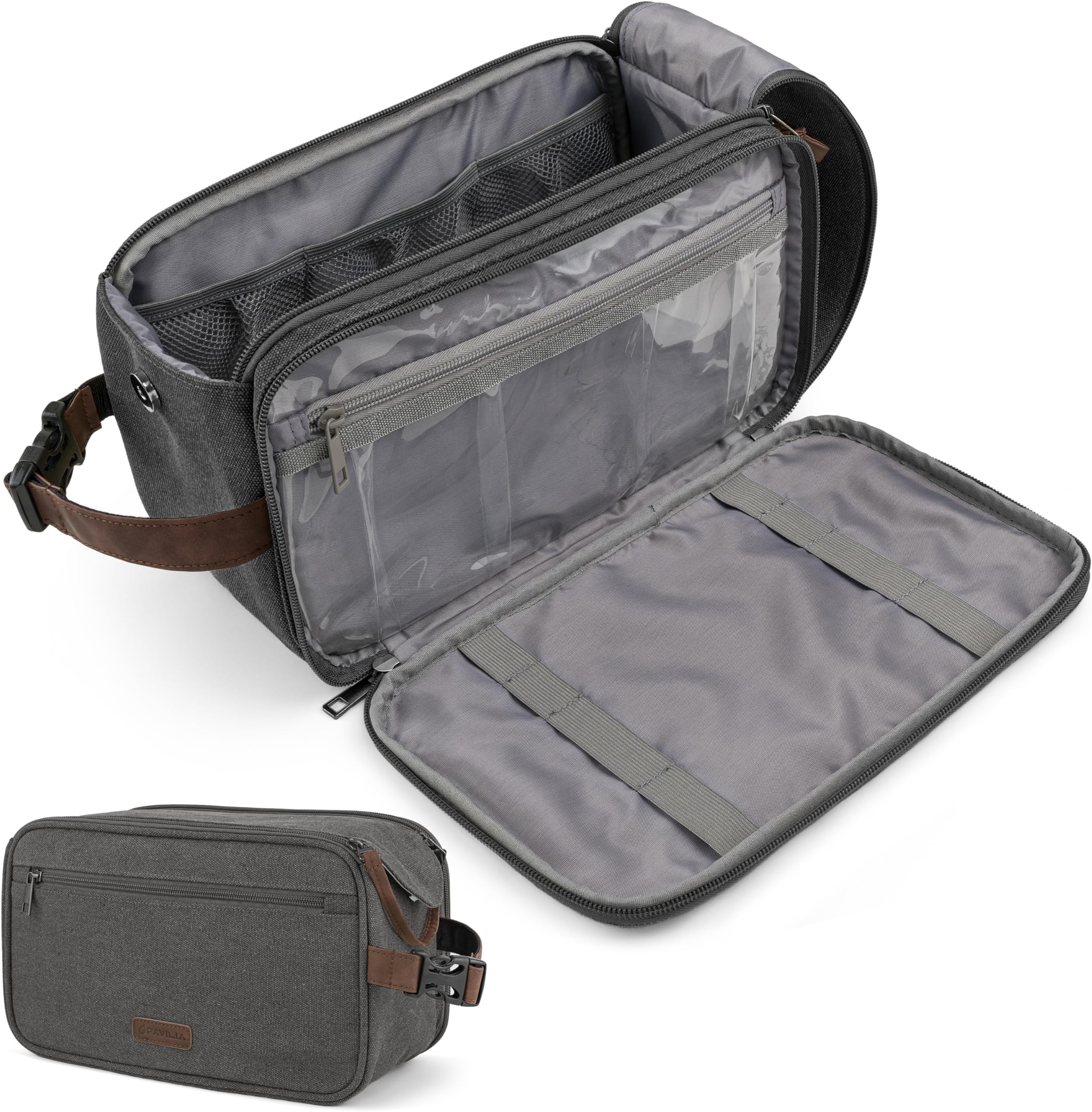 Amazon.com : PAVILIA Toiletry Bag for Men Women, Canvas Travel Dopp Kit ...