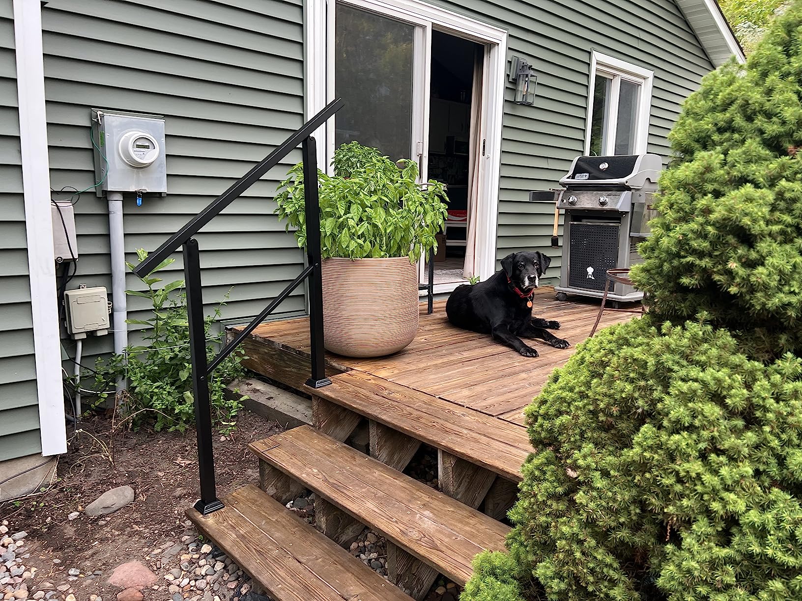 Mychoiii 3-Step Handrails for Outdoor Steps,Outdoor Stair Handrail Fits ...