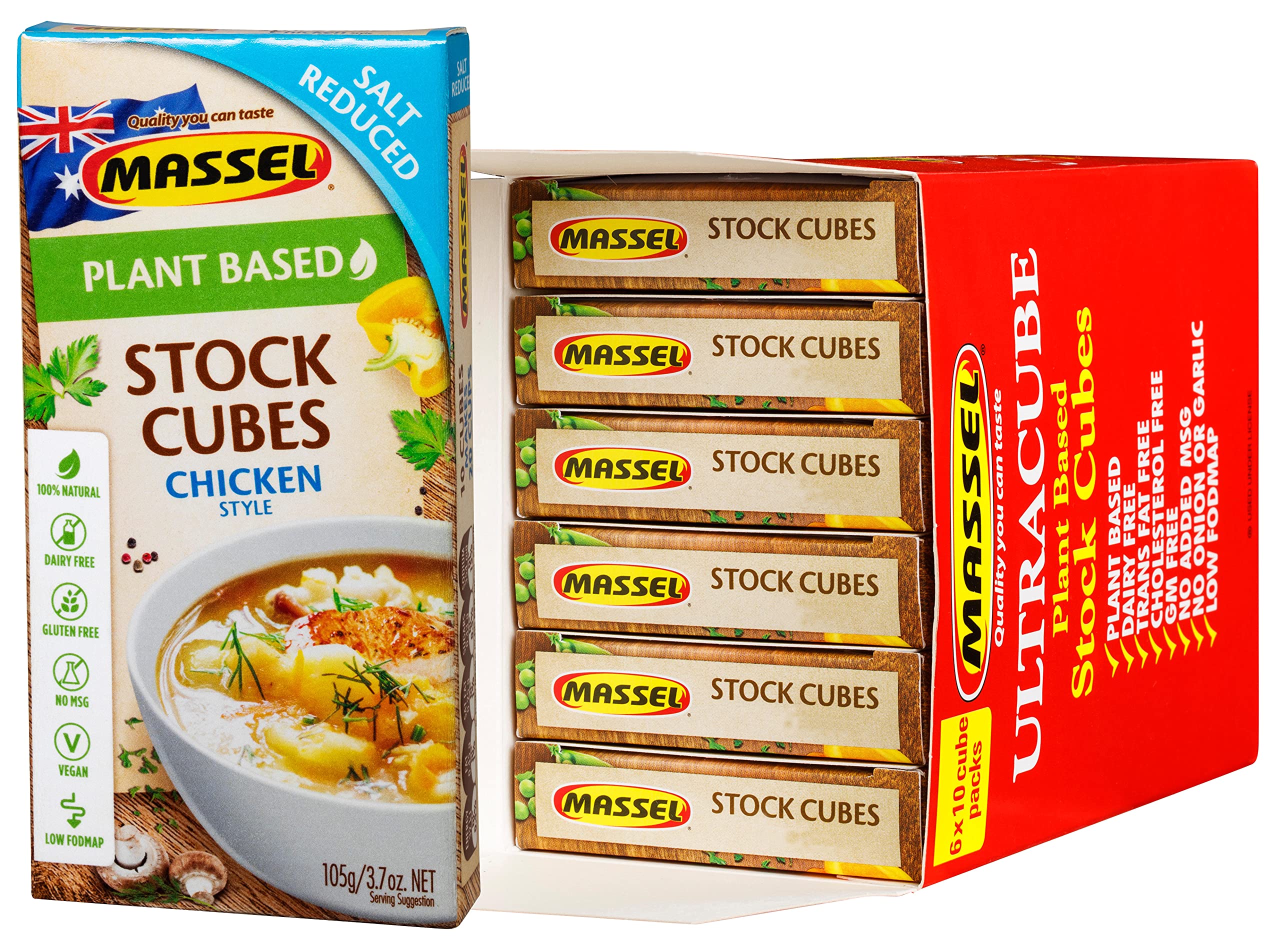 Buy Massel Ultracube Salt Reduced Chicken Style Stock Cubes - Plant Based, Low FODMAP & Gluten ...