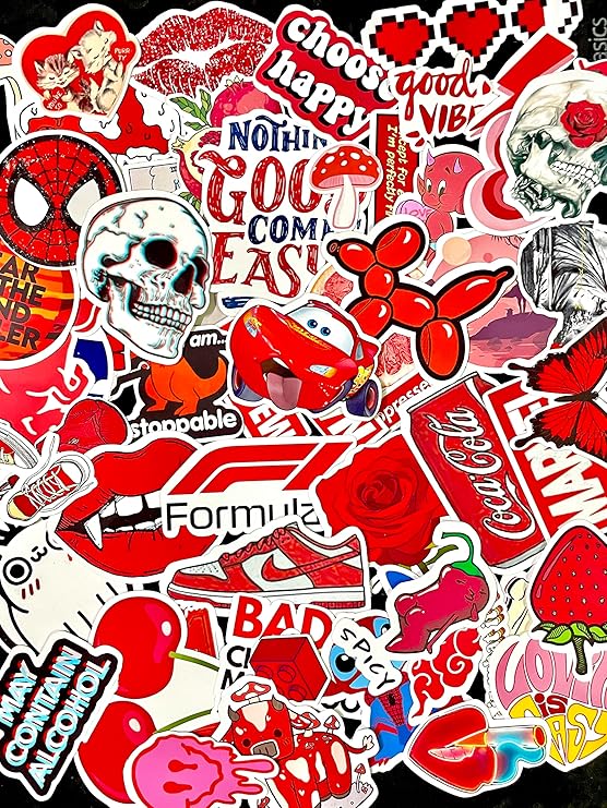 Sticker Fever- Pack of 50 PVC Laminated Waterproof Aesthetic Stickers ...