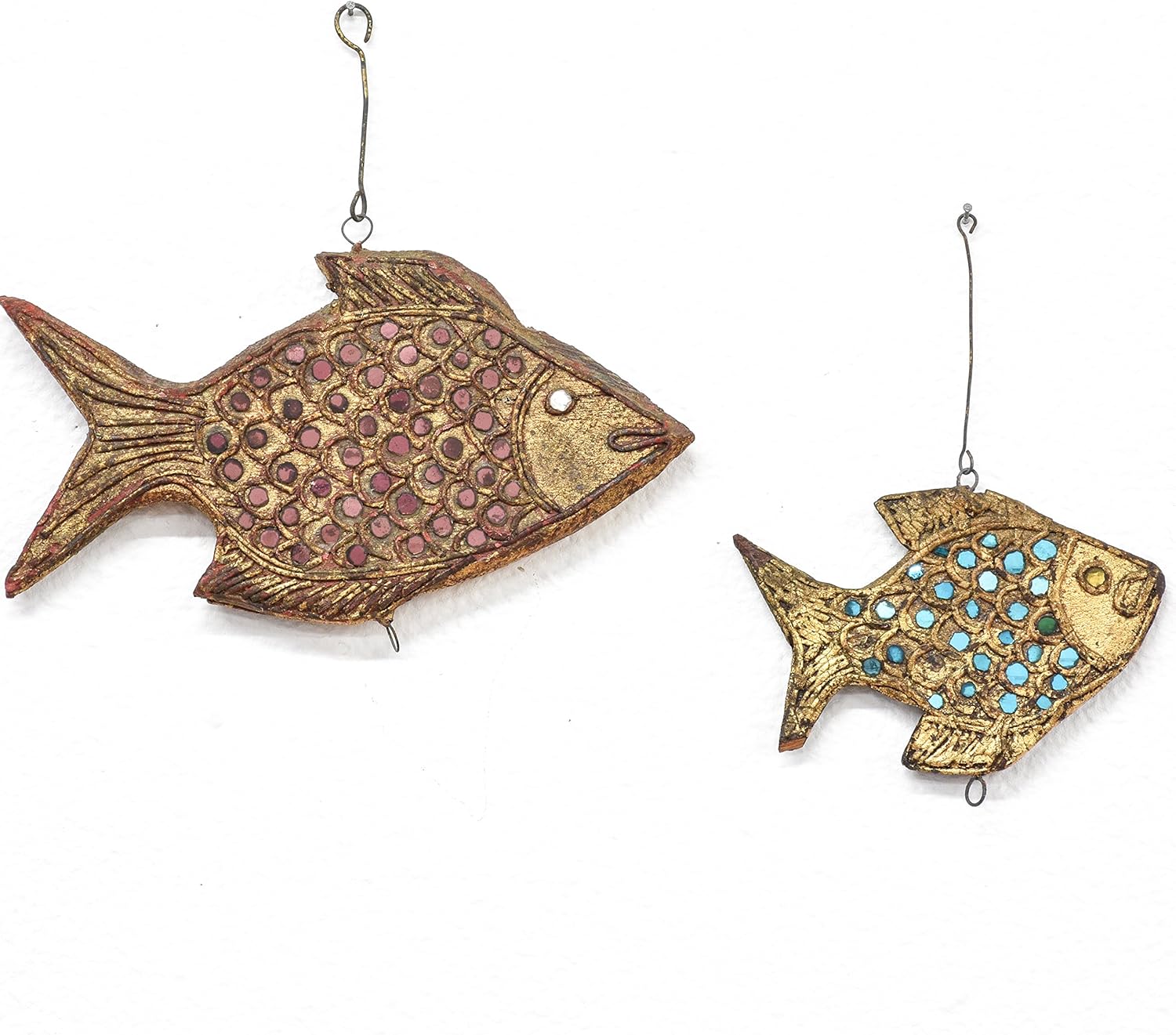 Amazon.com: Pair of Wood Jewel Inlay Wall Hanging Fish: Home & Kitchen