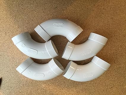 Amazon.com: CENTRAL VACUUM 5 PACK 90 DEGREE SWEEP ELBOW PVC ...