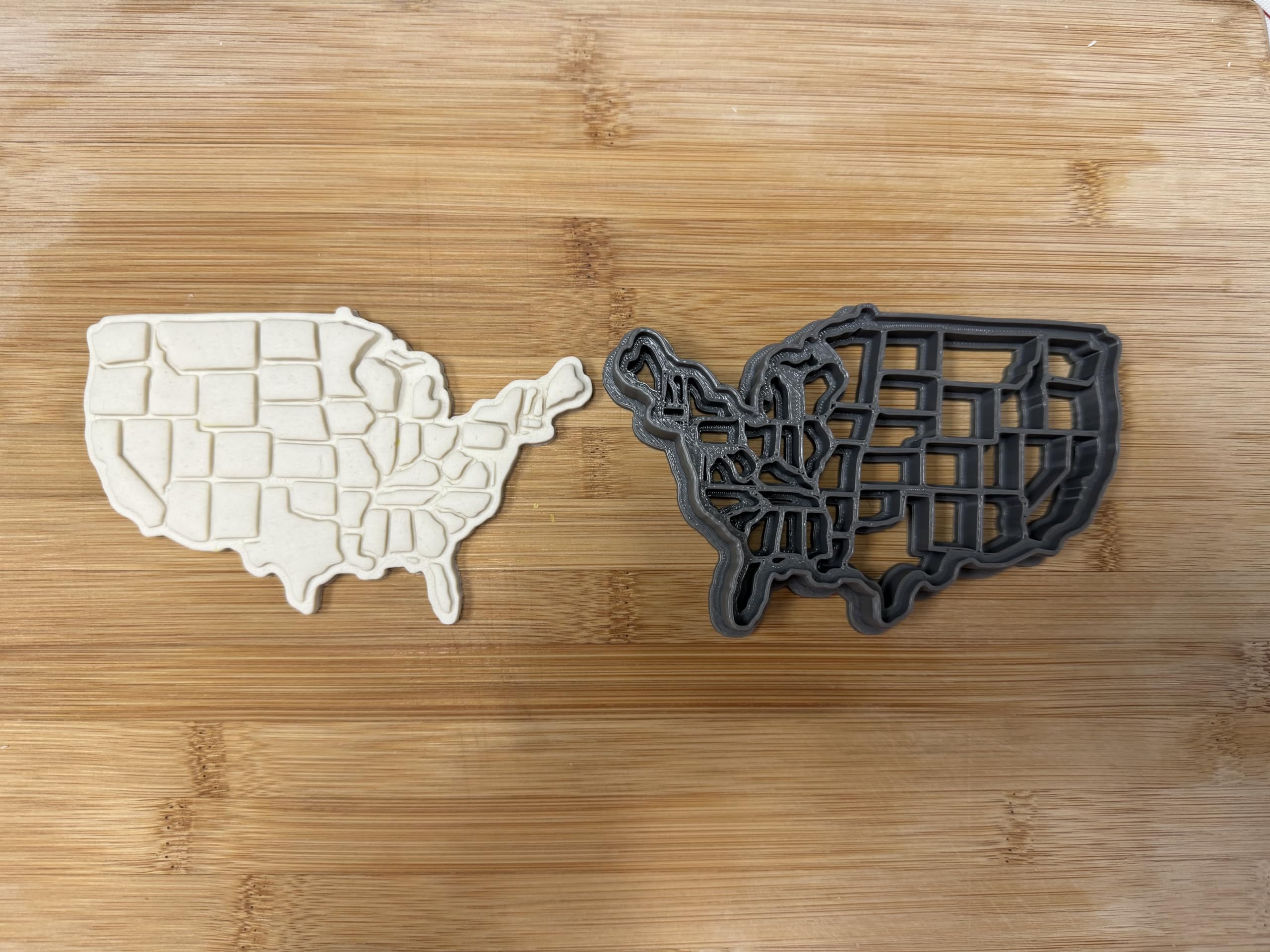 Amazon.com: Realistic Detailed United States Map Cookie Cutter - Easy ...