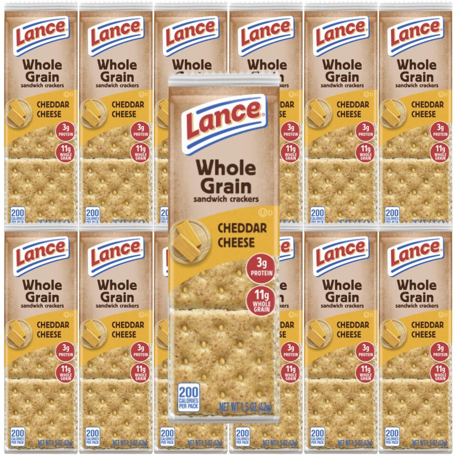 Amazon.com: Lance Whole Grain Cracker Sandwiches, (40 count) Individually Wrapped Packs (Whole ...