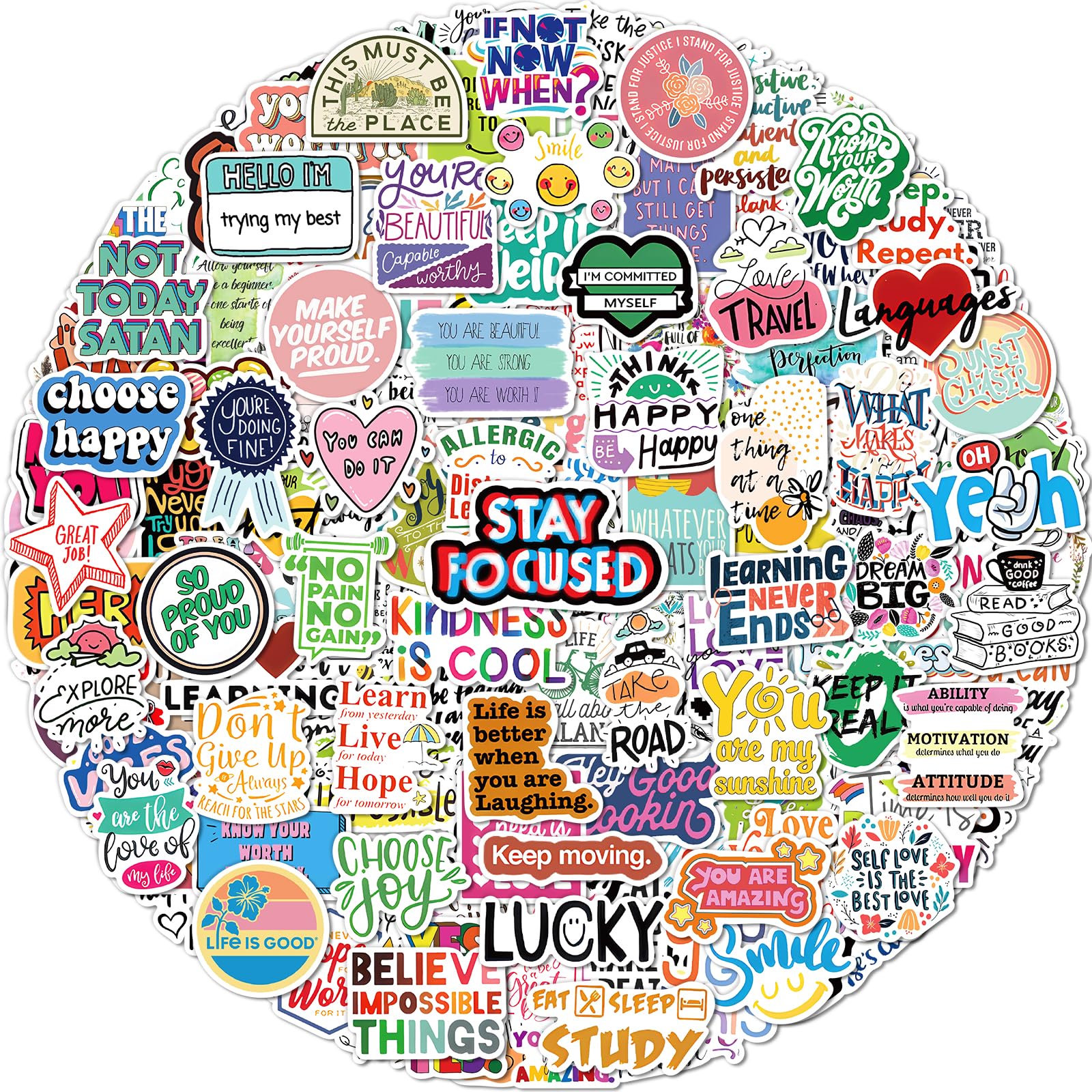 Amazon.com: Benresive 300 Pcs Inspirational Stickers for Adults ...