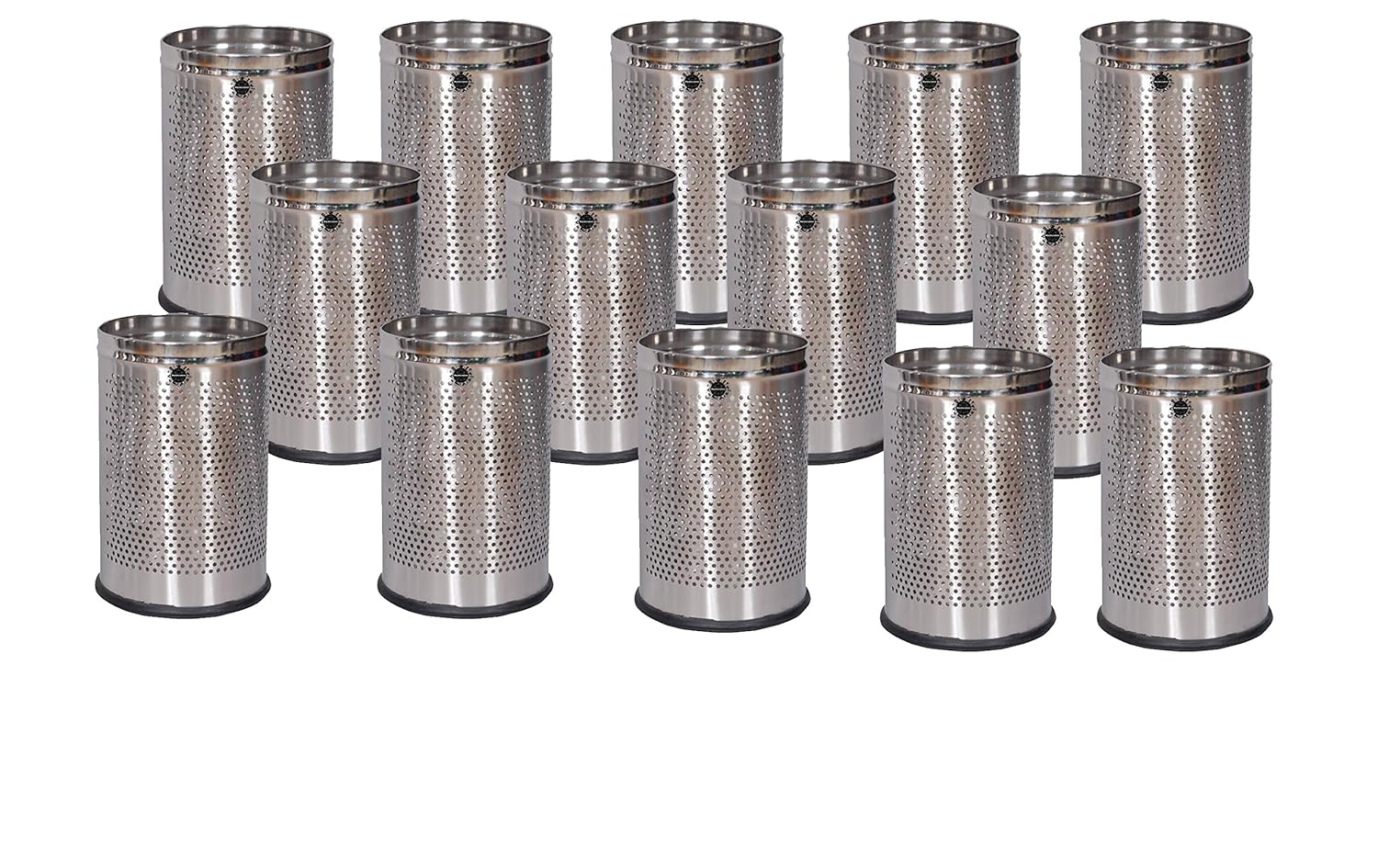 Amazon.com: King International Stainless Steel Open Perforated Dustbin ...