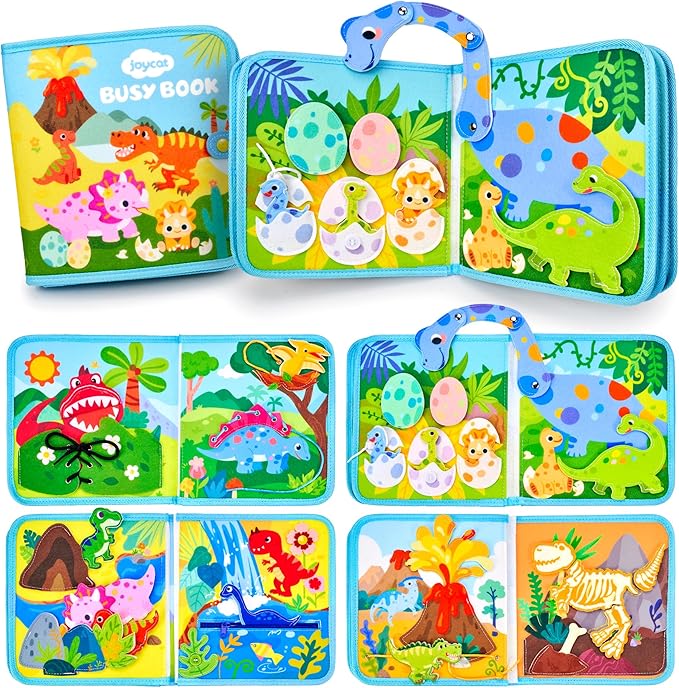 Amazon.com: JoyCat Toddler Dinosaur Busy Book, Busy Board for 2 3 4 ...