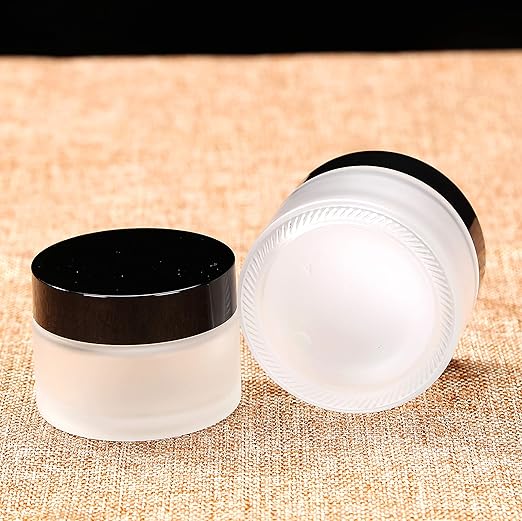 Amazon.com: 30ml /1 oz, 12 Pack Frosted Clear Glass jar with Lids ...