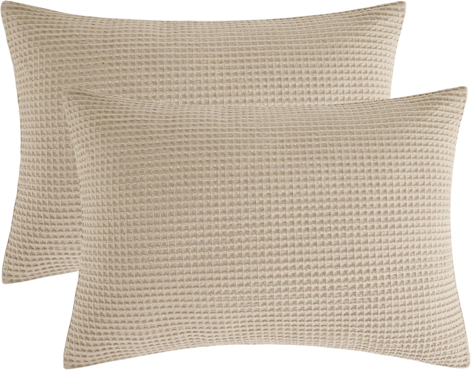 Amazon.com: Bedsure Waffle Weave Pillowcases 2 Pack, 100% Cotton ...