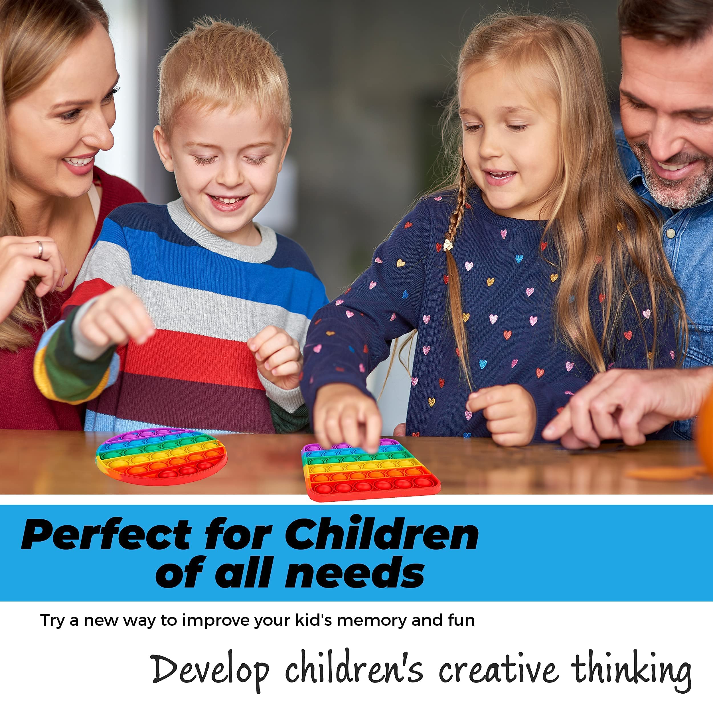 ZALIK (4 Pack) Pop It Fidget Toys Pop Its Fidgets, Fidget Toy Pack ...