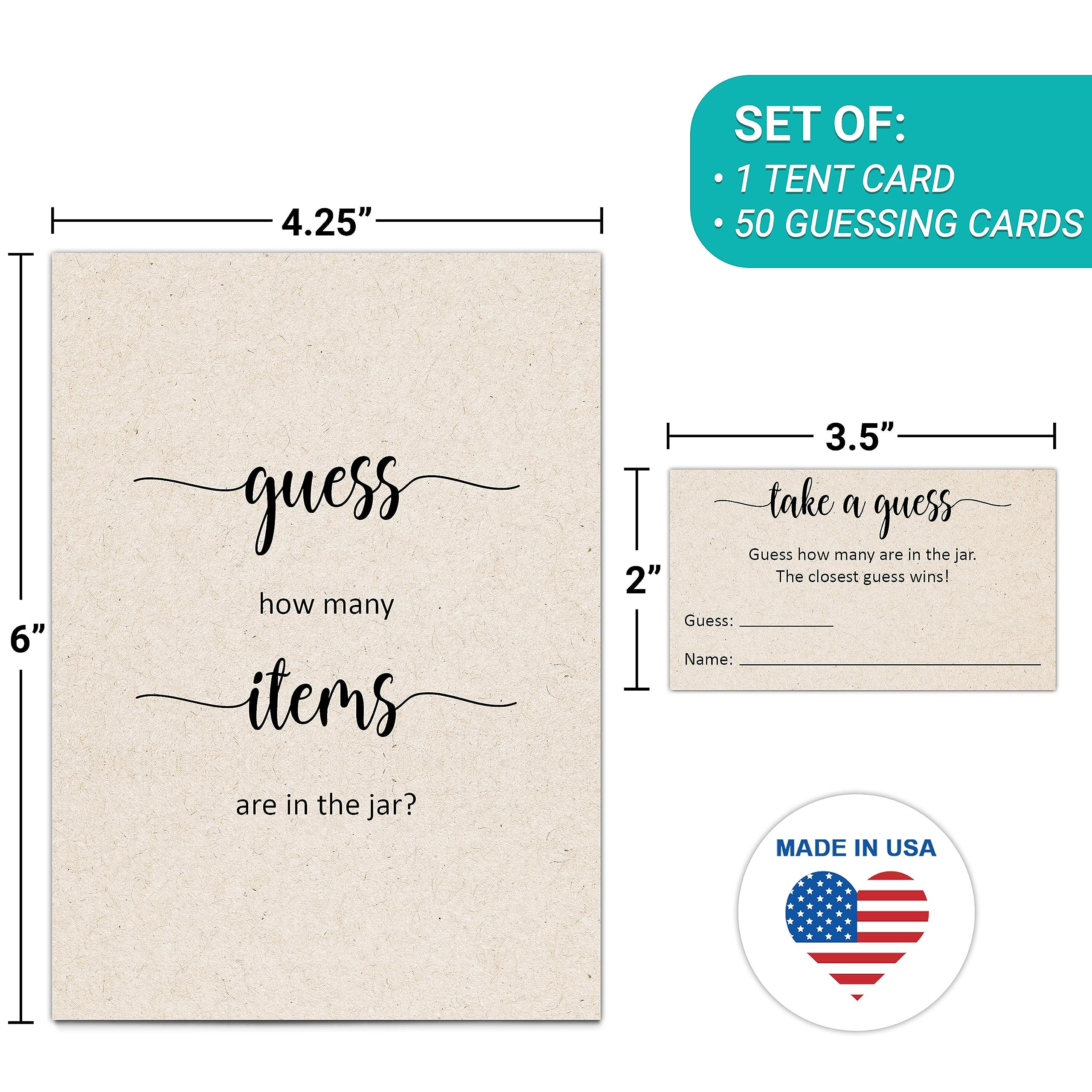 Snapklik.com : Guess How Many Game Set, Tan, Made In USA - Baby Shower ...