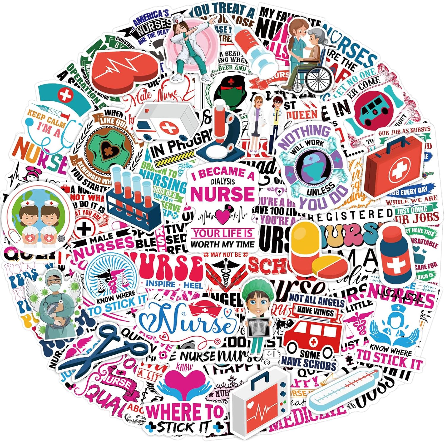 Amazon.com: Nurse Stickers Vinyl Nursing Decals for Laptops and Water ...