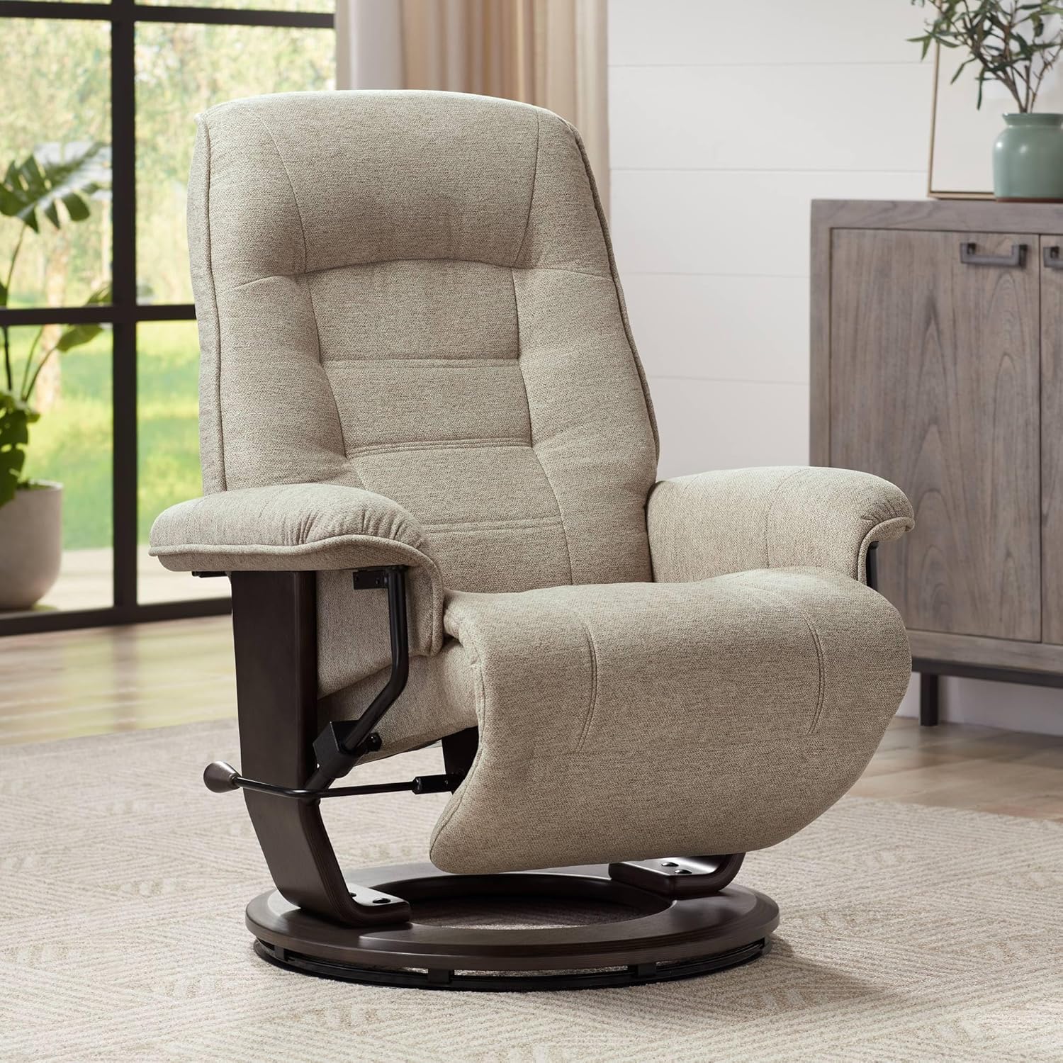 Amazon.com: Benchmaster Annika Chestnut Fabric Adjustable Swivel ...