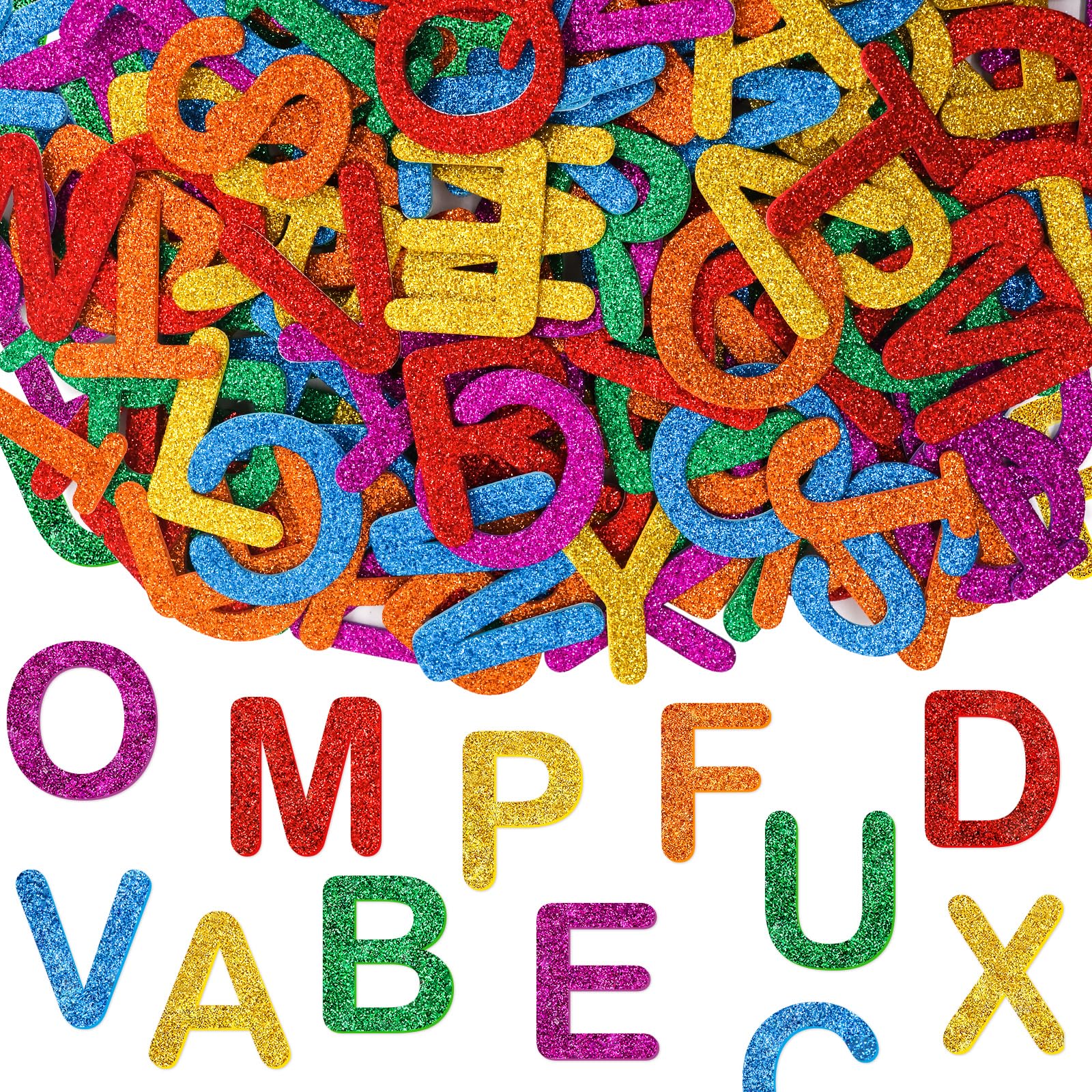 Amazon.com: Foam Letter Stickers Glitter Alphabet Stickers for Kids ...