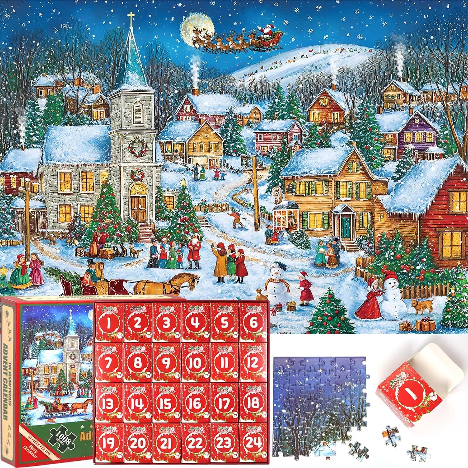 Amazon.com: TYKURLA Advent Puzzle Calendar 2024 for Adults Kids - 24 ...