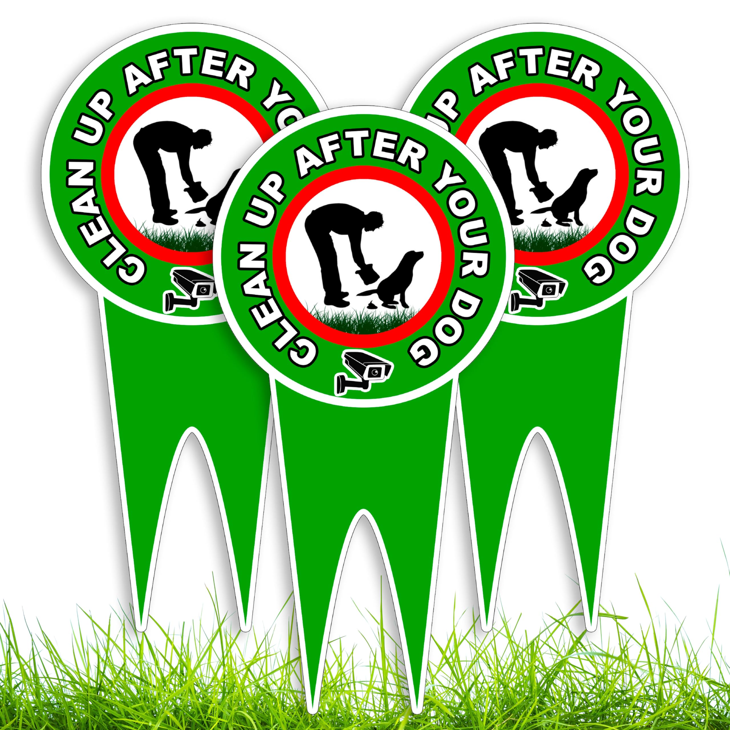 Amazon.com : 3 PC Clean Up After Your Dog Signs - 12x6 Double Sided ...
