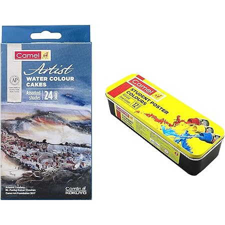 Camel Artist Water Colour Cake Set - Pack of 24 (Blue) Camlin Kokuyo ...