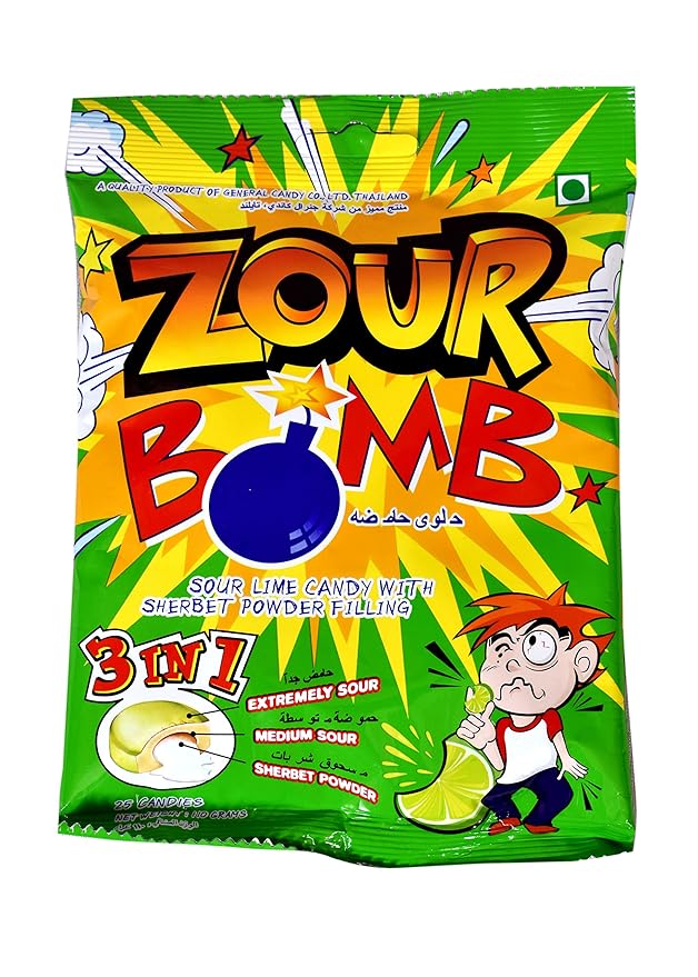 Zour Bomb Lime Candy, (Pack of 2) 110g : Amazon.in: Grocery & Gourmet Foods