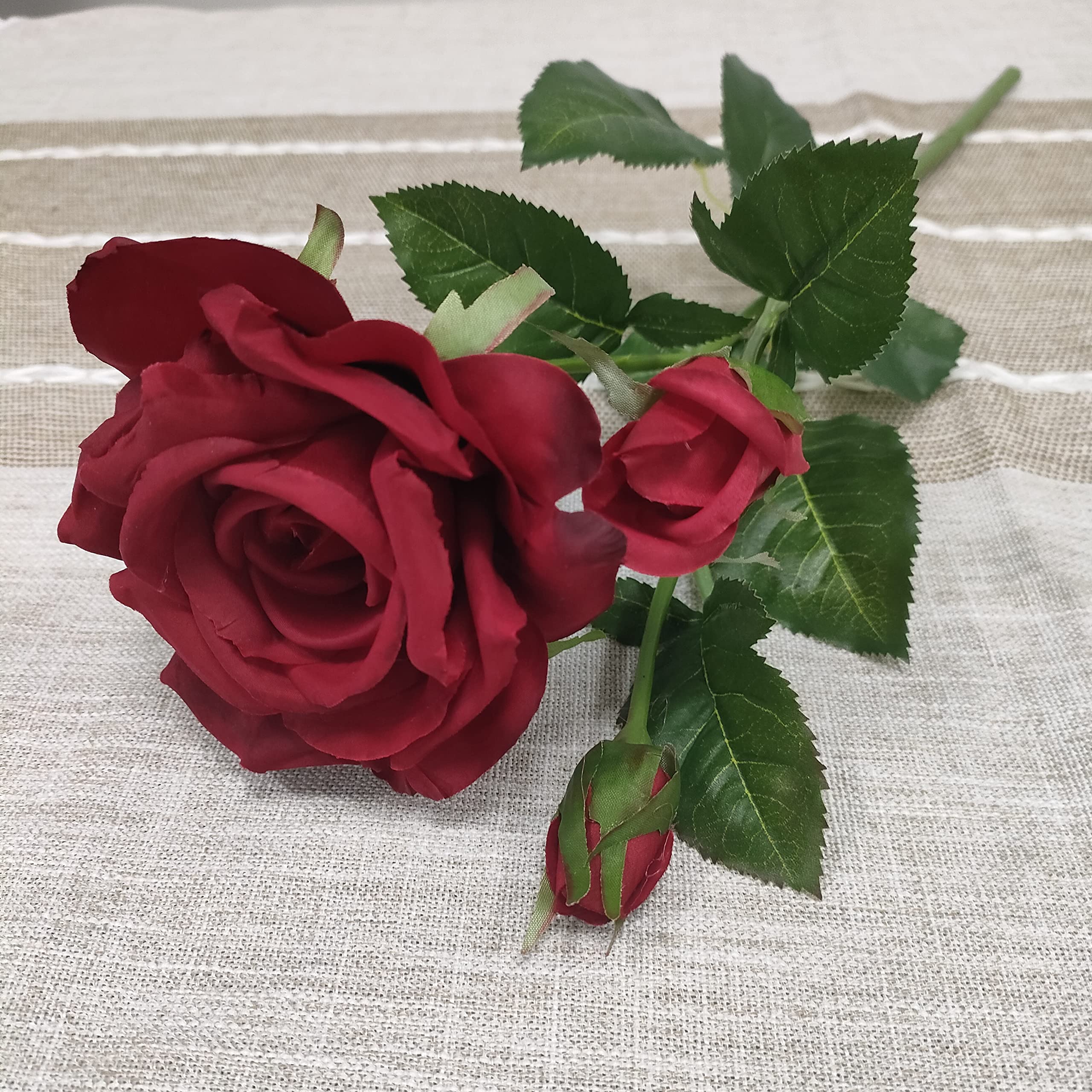 ATFL Red Roses Artificial Flowers,4 Pcs Real Touch Red Flowers ...