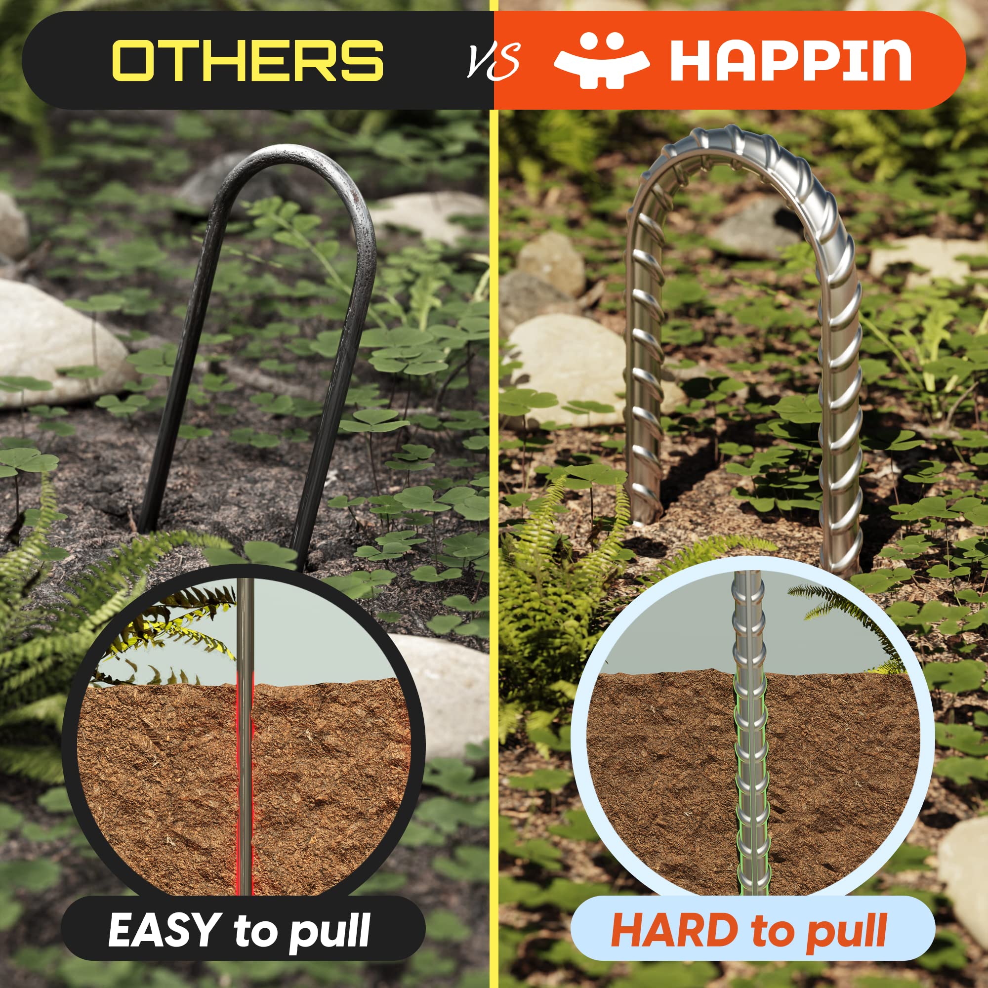 Snapklik.com : Happin Ultra Strong Trampoline Stakes Anchors High Wind ...