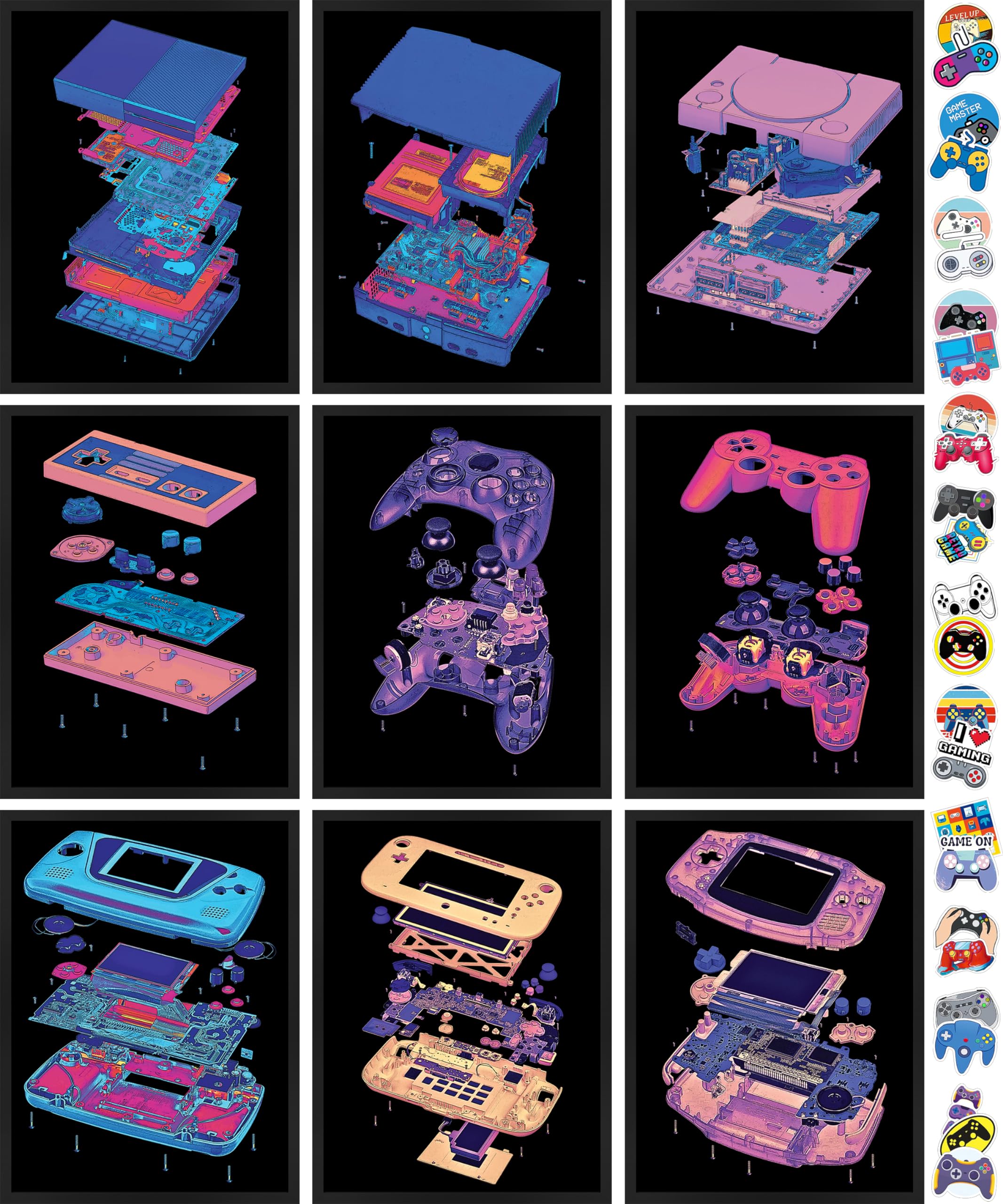 Amazon.com: U.A 9 Pc Gamer Room Decor, 12x16 Inch Gaming Posters ...