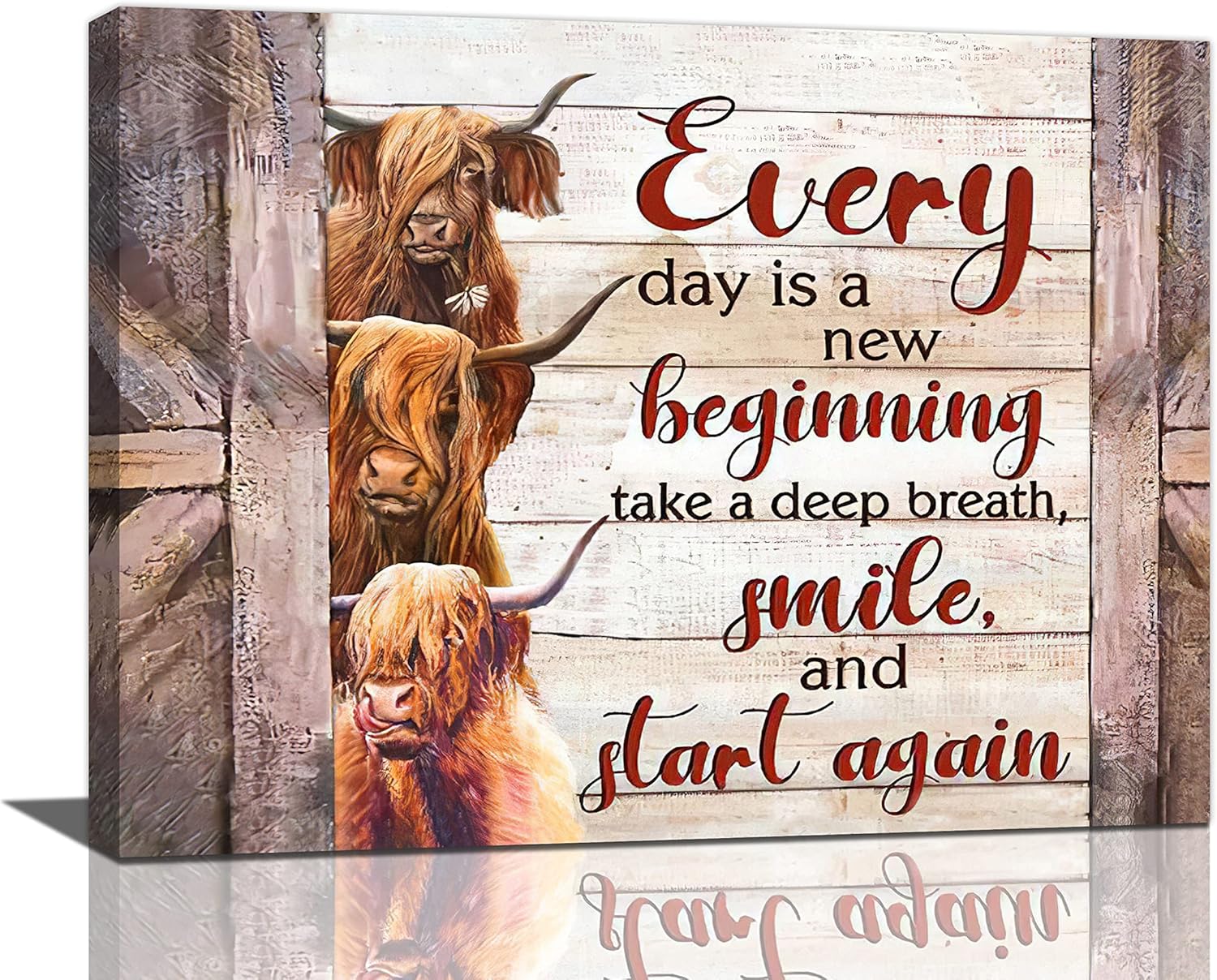 Amazon.com: Highland Cow Wall Art Farmhouse Cow Pictures Wall Decor ...