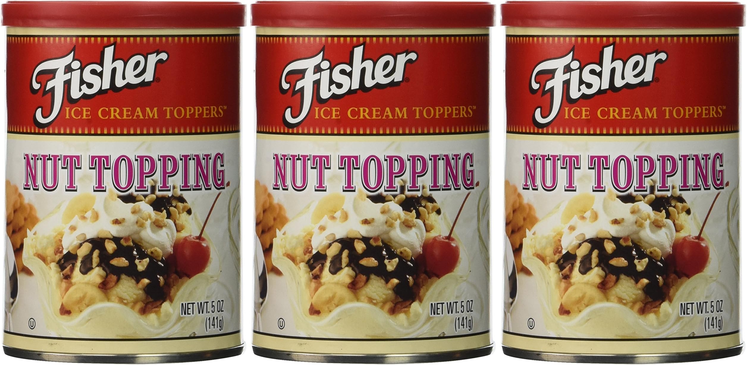 Amazon.com : Fisher, Nut Topping, Mixed Nut Variety, 5oz Can (Pack of 4 ...