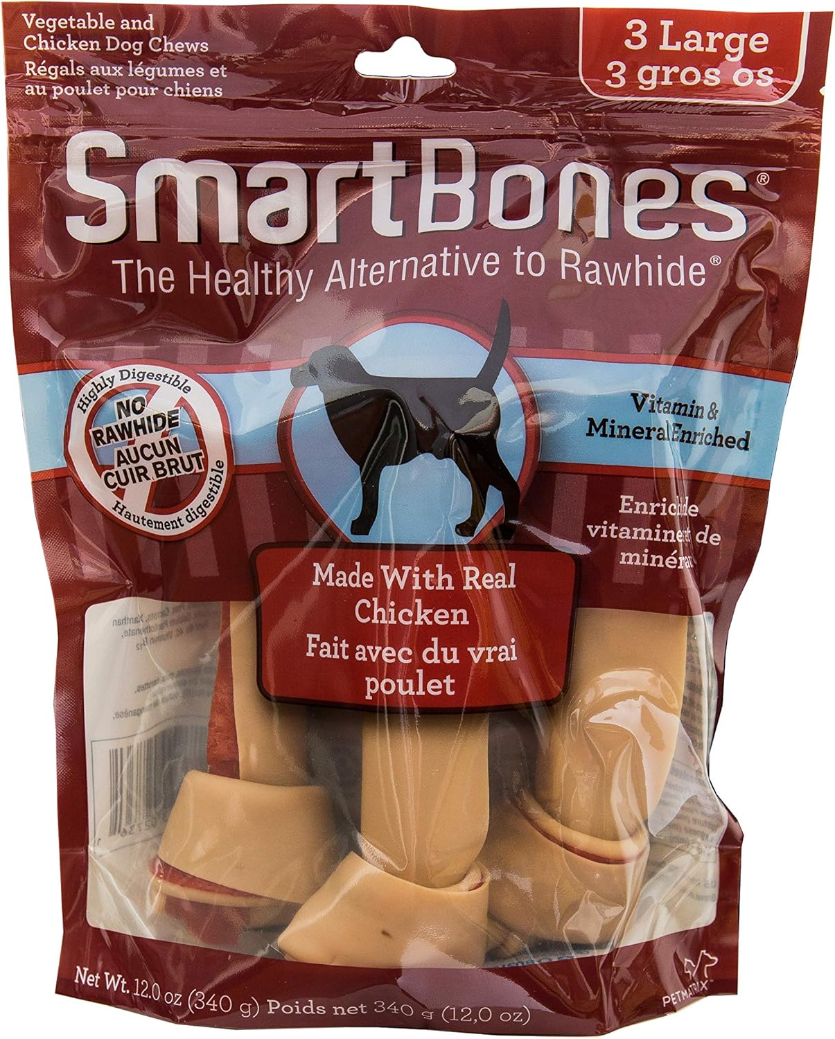 SmartBones Chicken Large Bones 3ct, 12.0oz, 340g : Amazon.ca: Pet Supplies