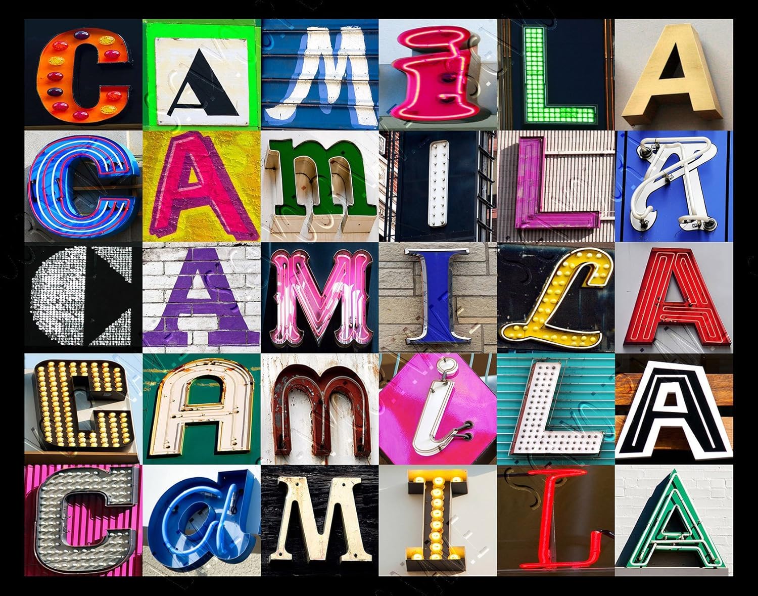 Amazon.com: CAMILA - Póster con nombre personalizado con letras (16 x ...