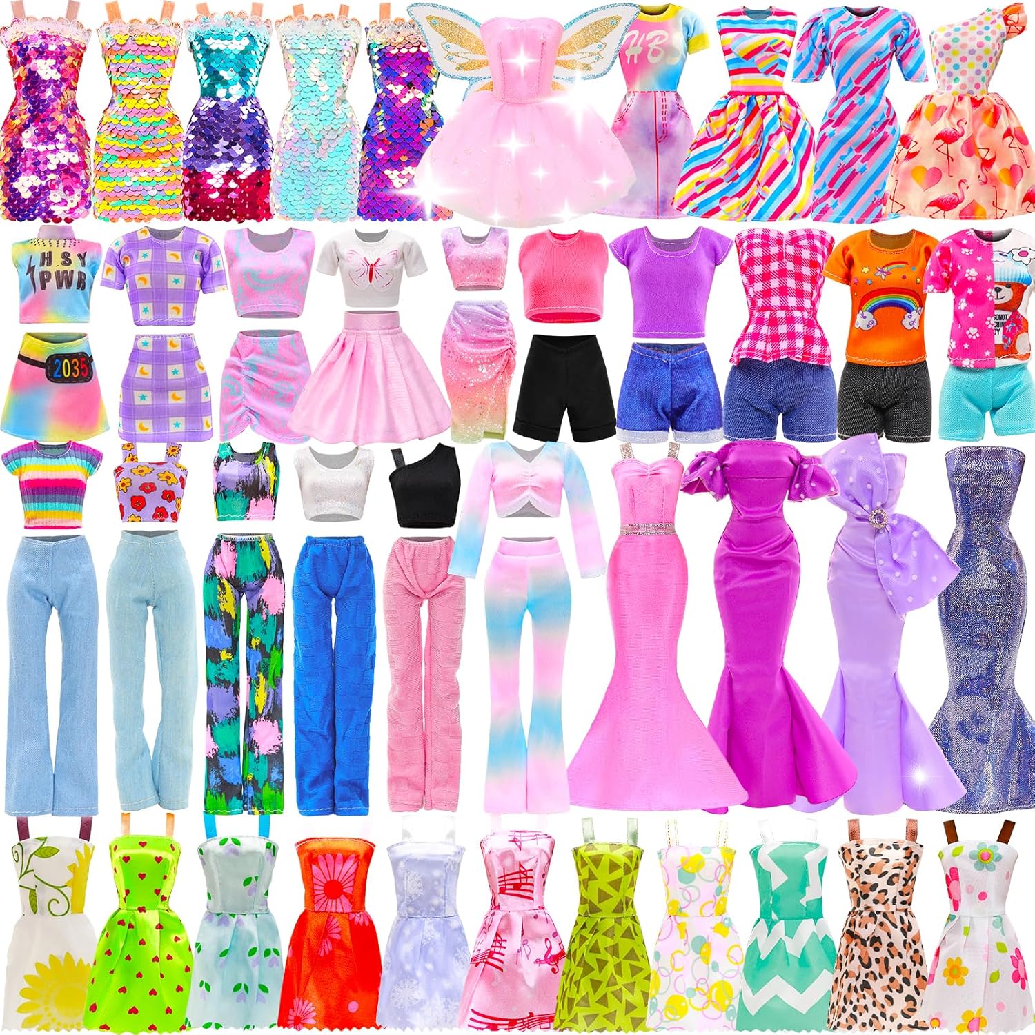 Amazon.com: 15 Set Doll Clothes Includes 1 Fairy Dress with Wing 1 Long ...
