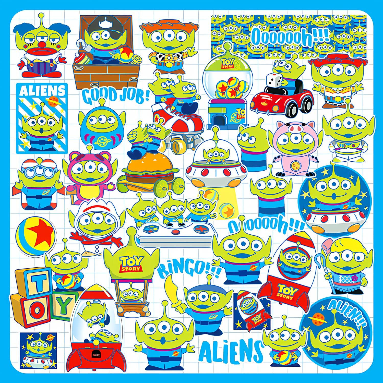 Amazon.com: Alien Waterproof Stickers for Kids Birthday Party ...