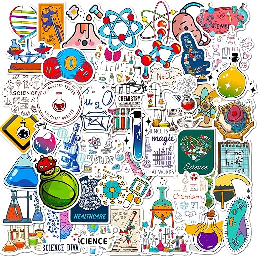 Amazon.com: Science Stickers Pack for Kids Teens Students Teachers, 50 ...