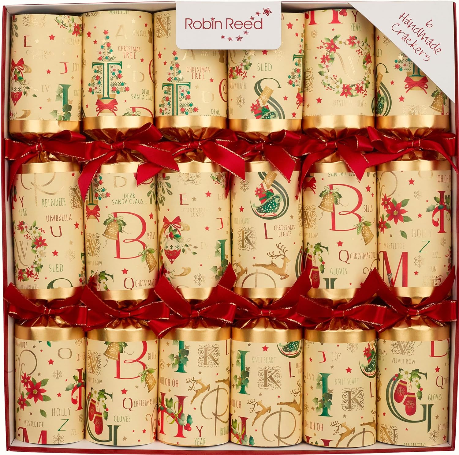 Robin Reed Supersized 6 x 14 inch Deluxe Christmas Crackers - Holiday ...