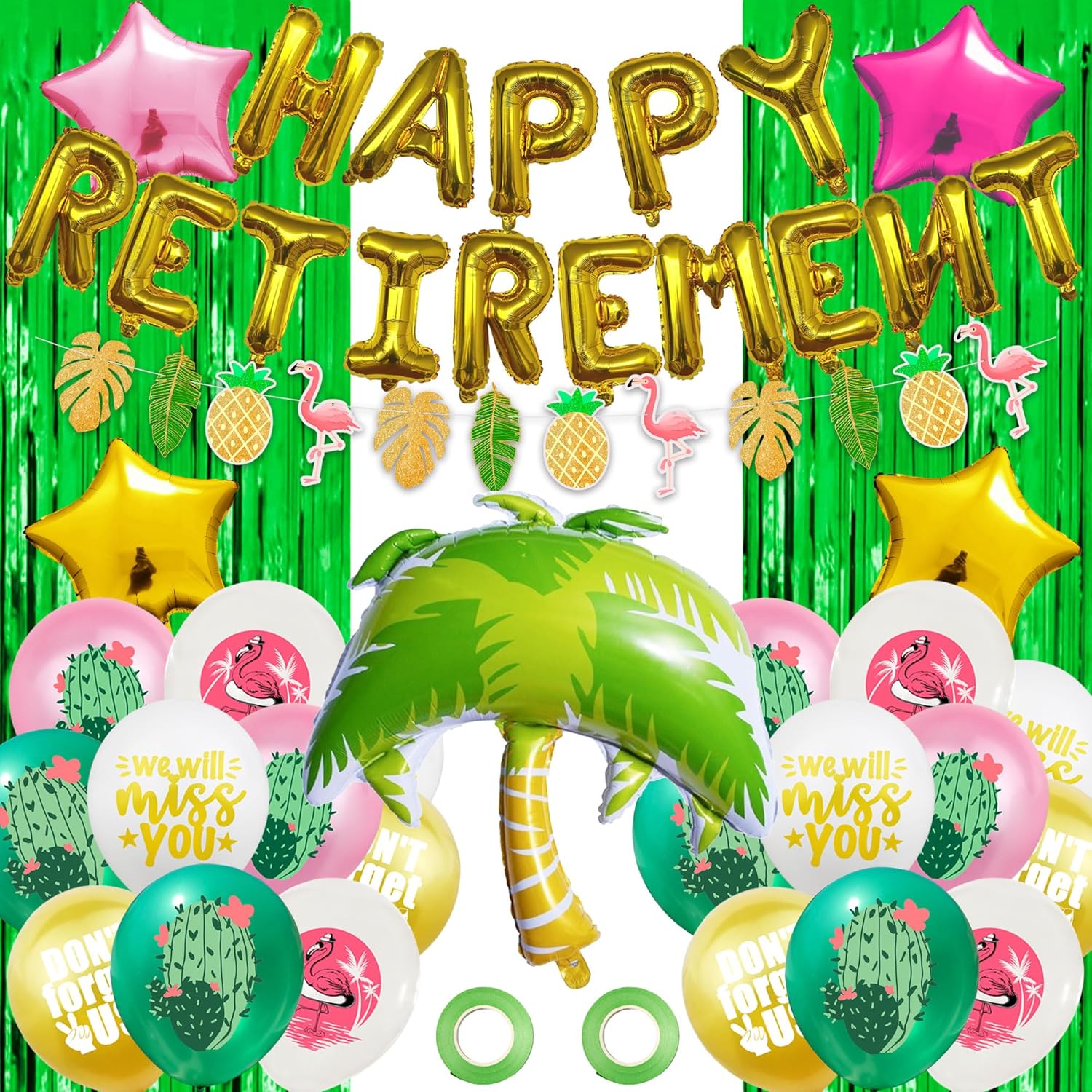 Amazon.com: Beach Theme Happy Retirement Party Decorations Supplies ...