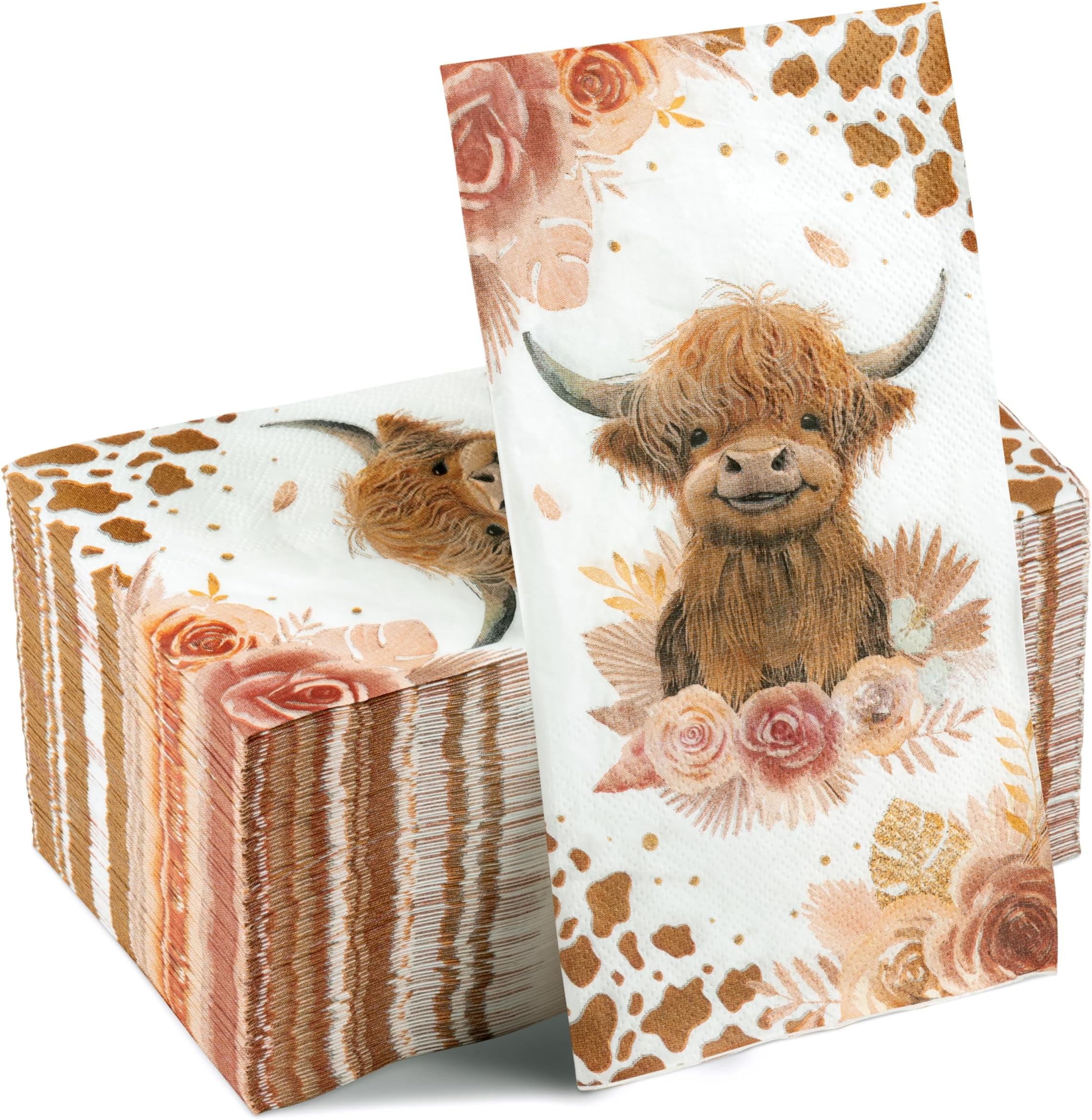 Amazon.com: Nefelibata 50Pcs Fall Paper Napkins Highland Cow Disposable ...