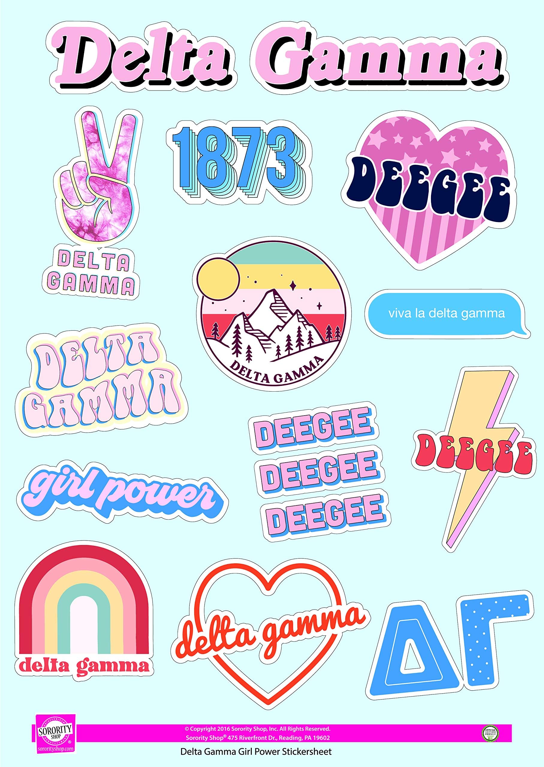Amazon.com: Delta Gamma Sticker Sheet - Western Design Vinyl Sorority ...