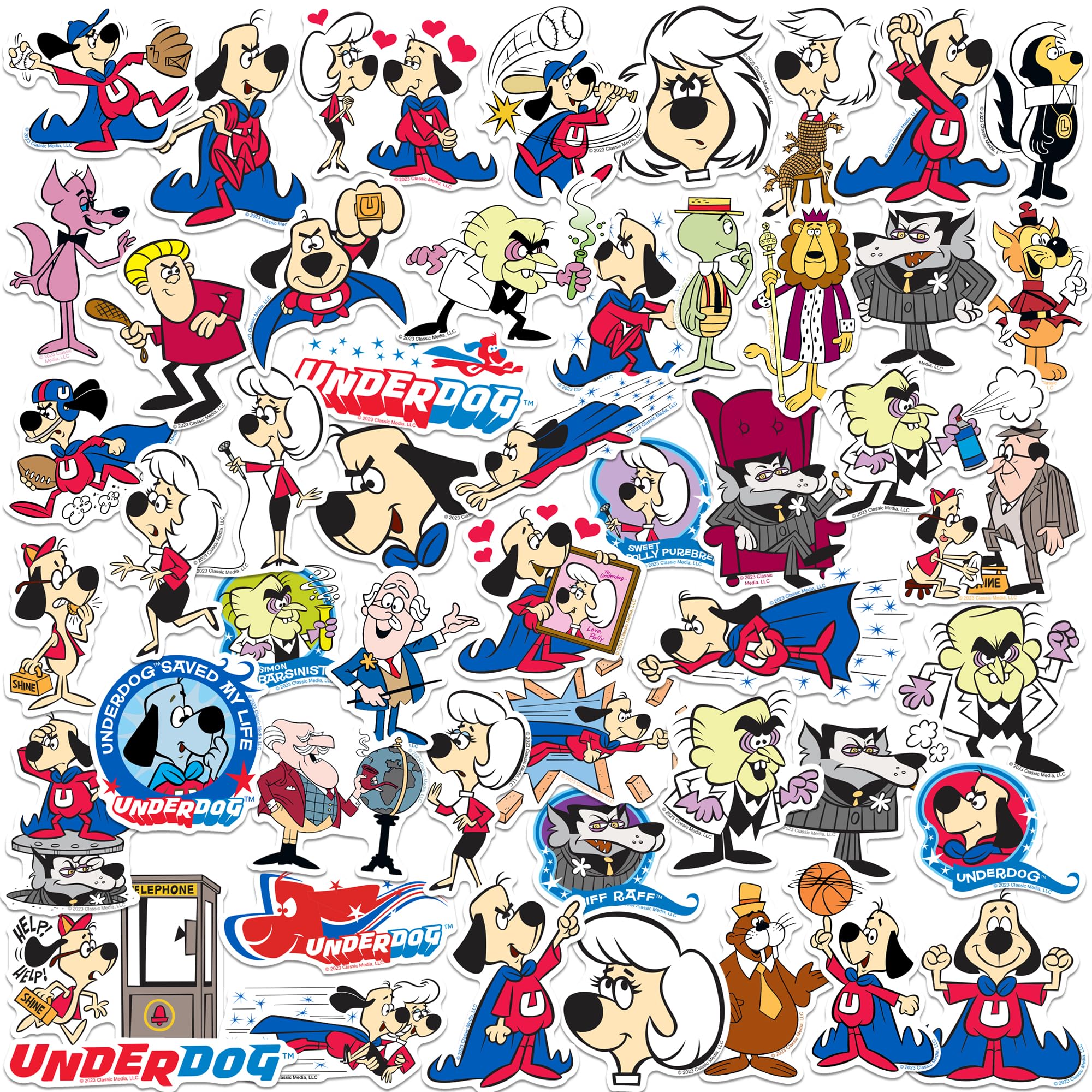 Amazon.com: Underdog 50ct Vinyl Large Deluxe Stickers Variety Pack ...