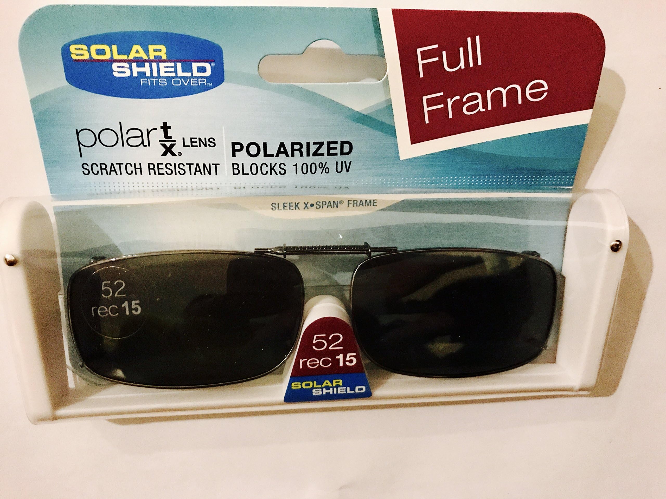 Amazon.com: Solar Shield Polarized Clip On Full Frame Sunglasses 52 Rec ...