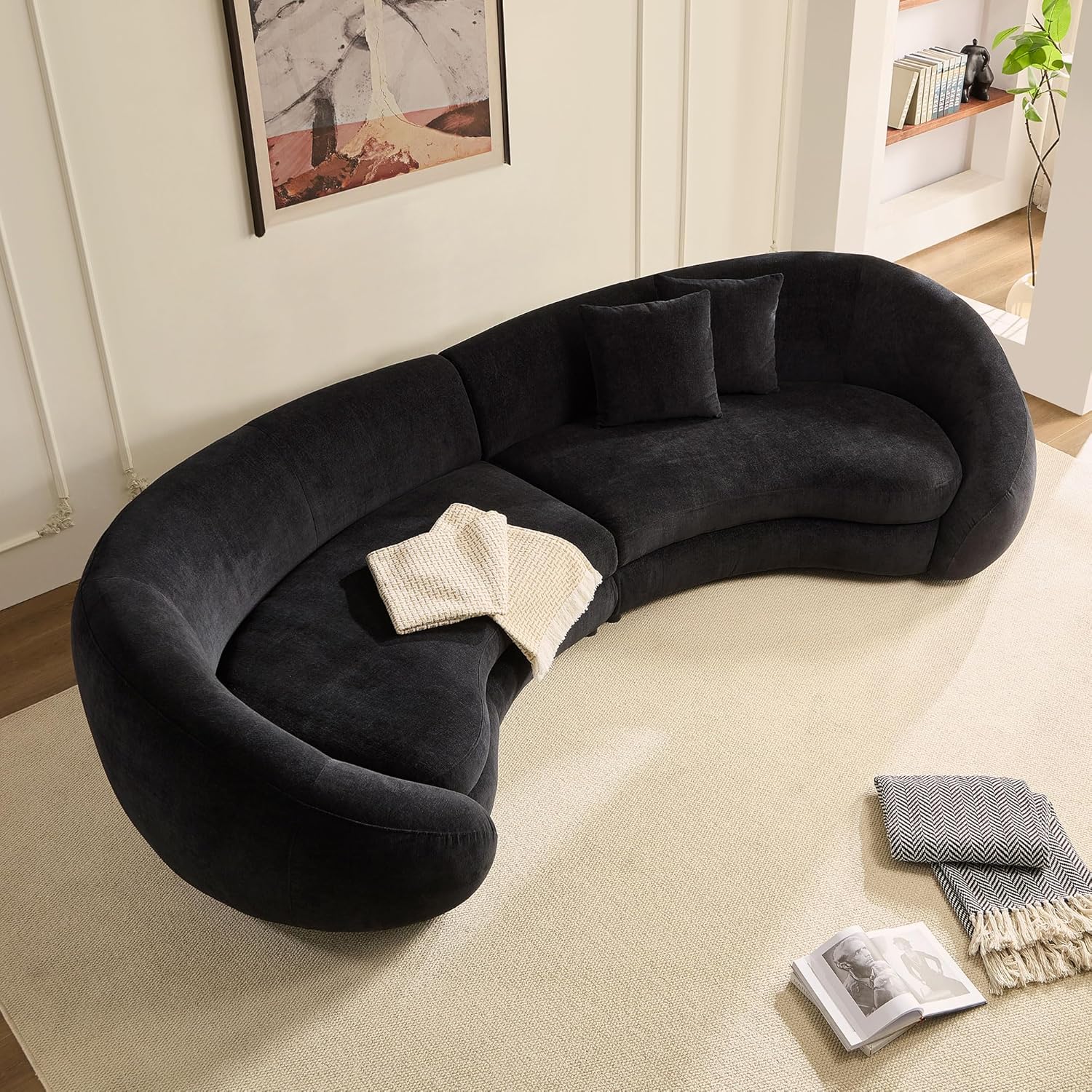 Amazon.com: 5-Seater Elegant Curved Sofa, 126” Modern Modular Sectional ...