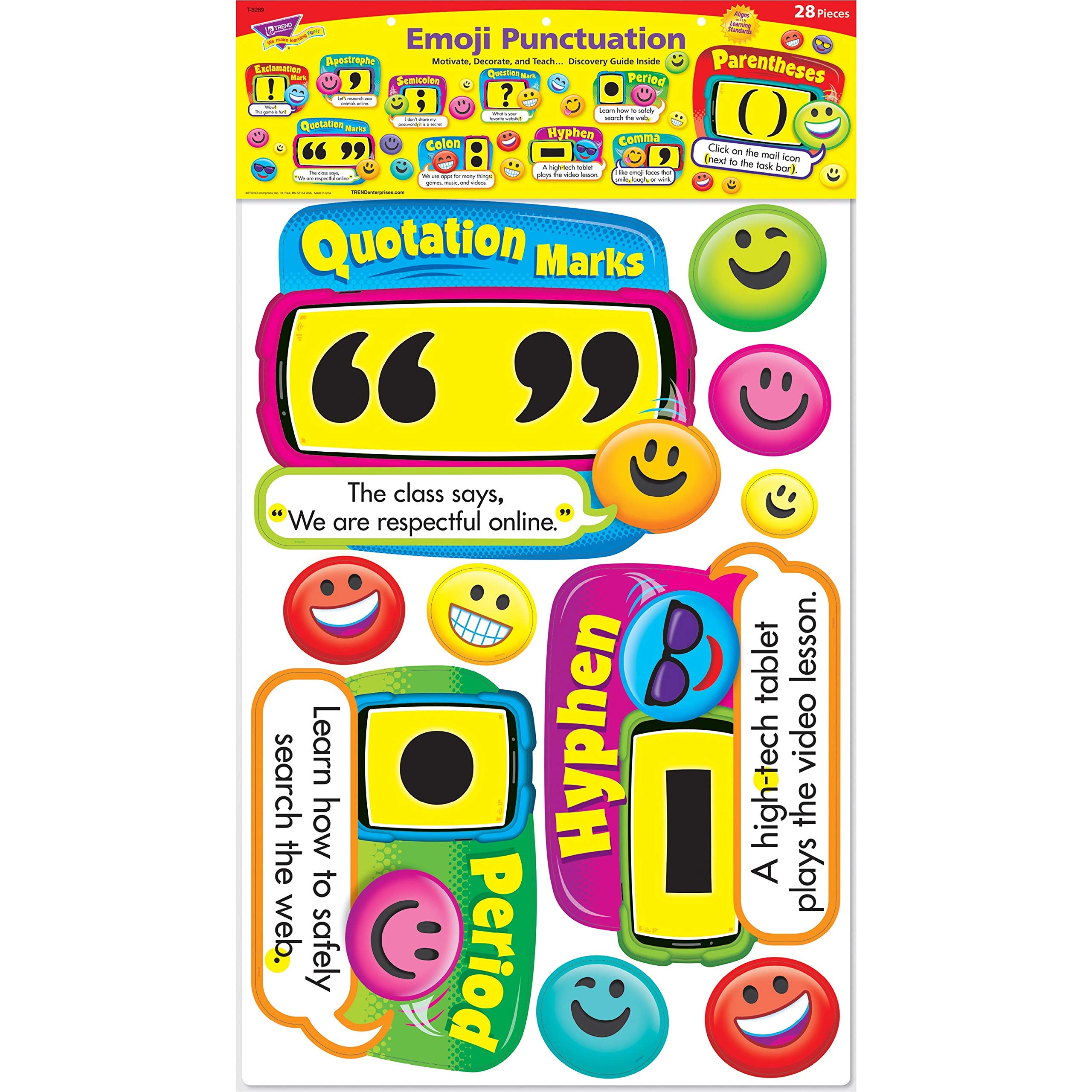 Amazon.com: Bulletin Board Set, Emoji Punctuation, 28 Pieces : Office ...
