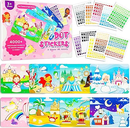 Amazon.com: Dot Sticker Art Kit for Kids - DIY Dot it Art Activity ...
