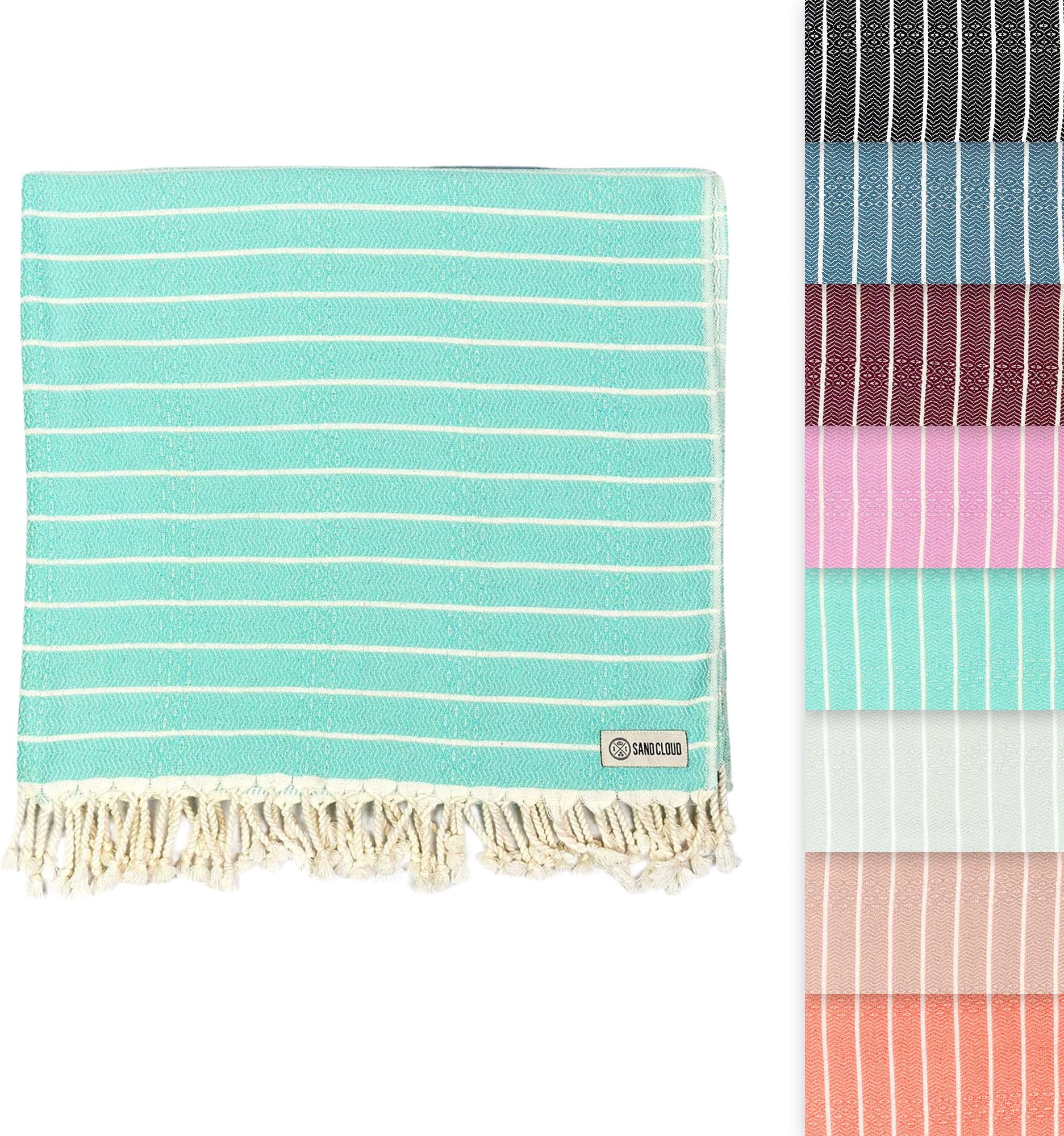 Amazon.com: Sand Cloud Large Turkish Beach Towel - Sand Free - 100% ...