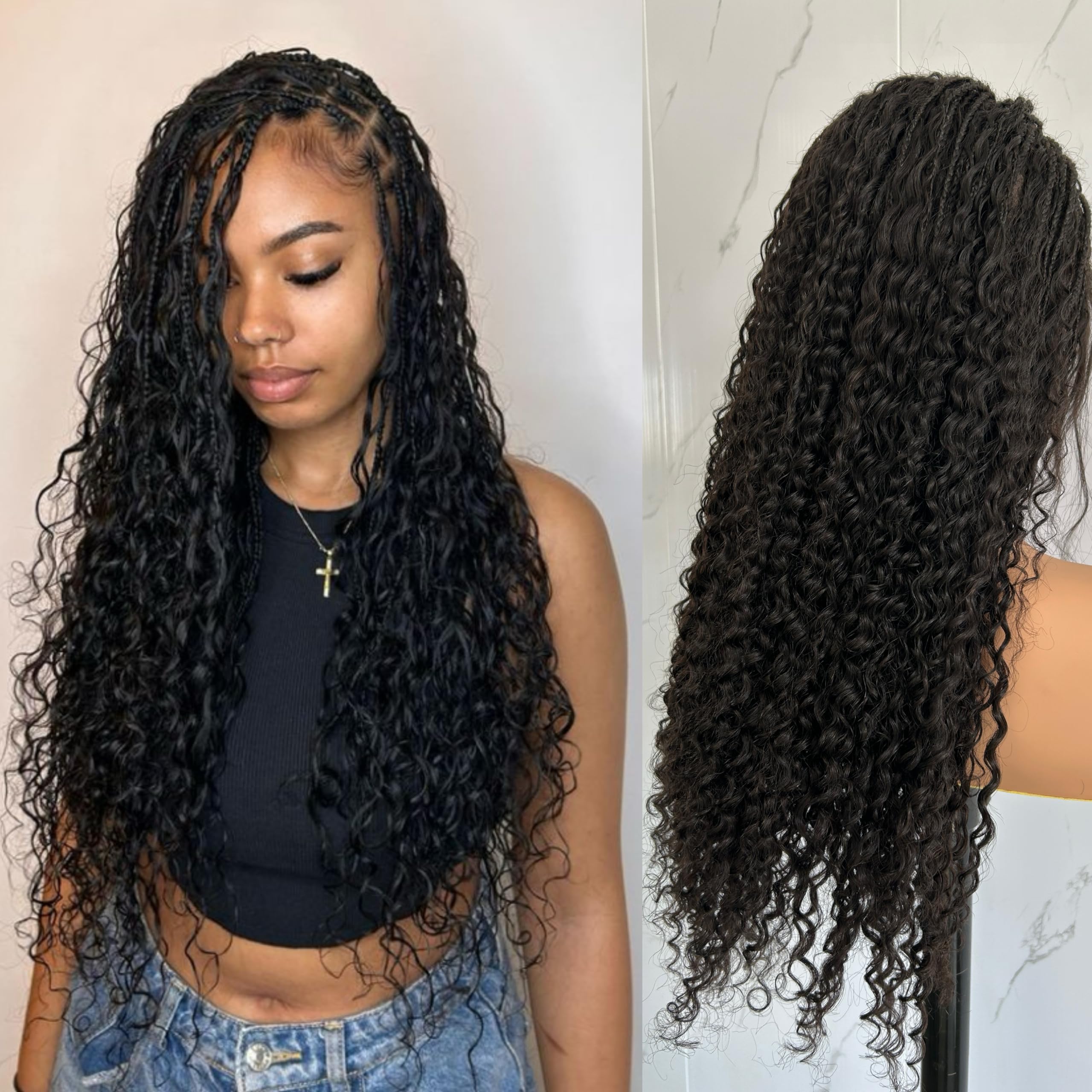 Amazon.com: Francesca Hair Box Braids Wigs for Women HD Full Lace ...