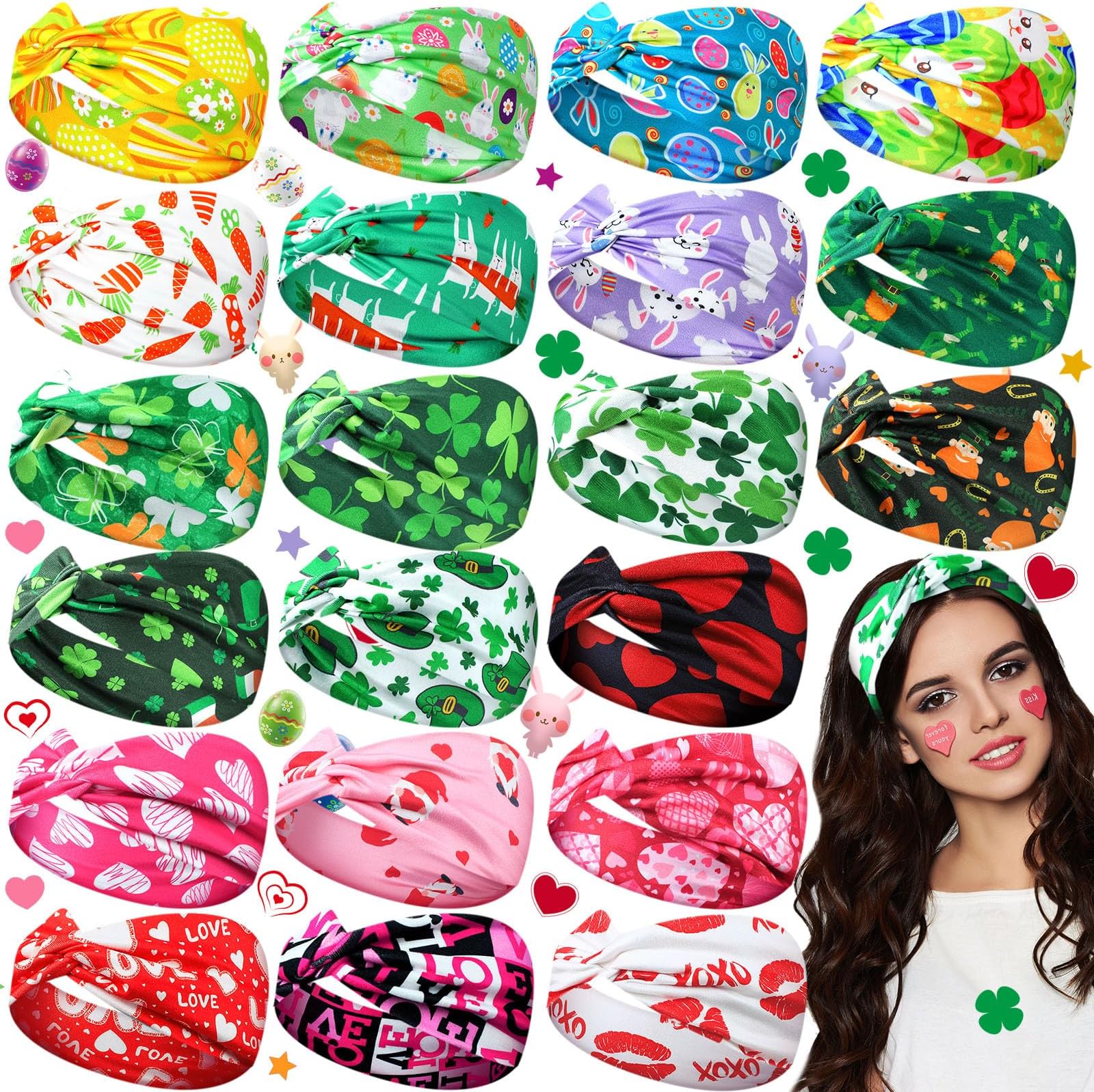 Amazon.com: Giegxin 21 Pcs Holiday Headbands Bulk for Women Mother's ...