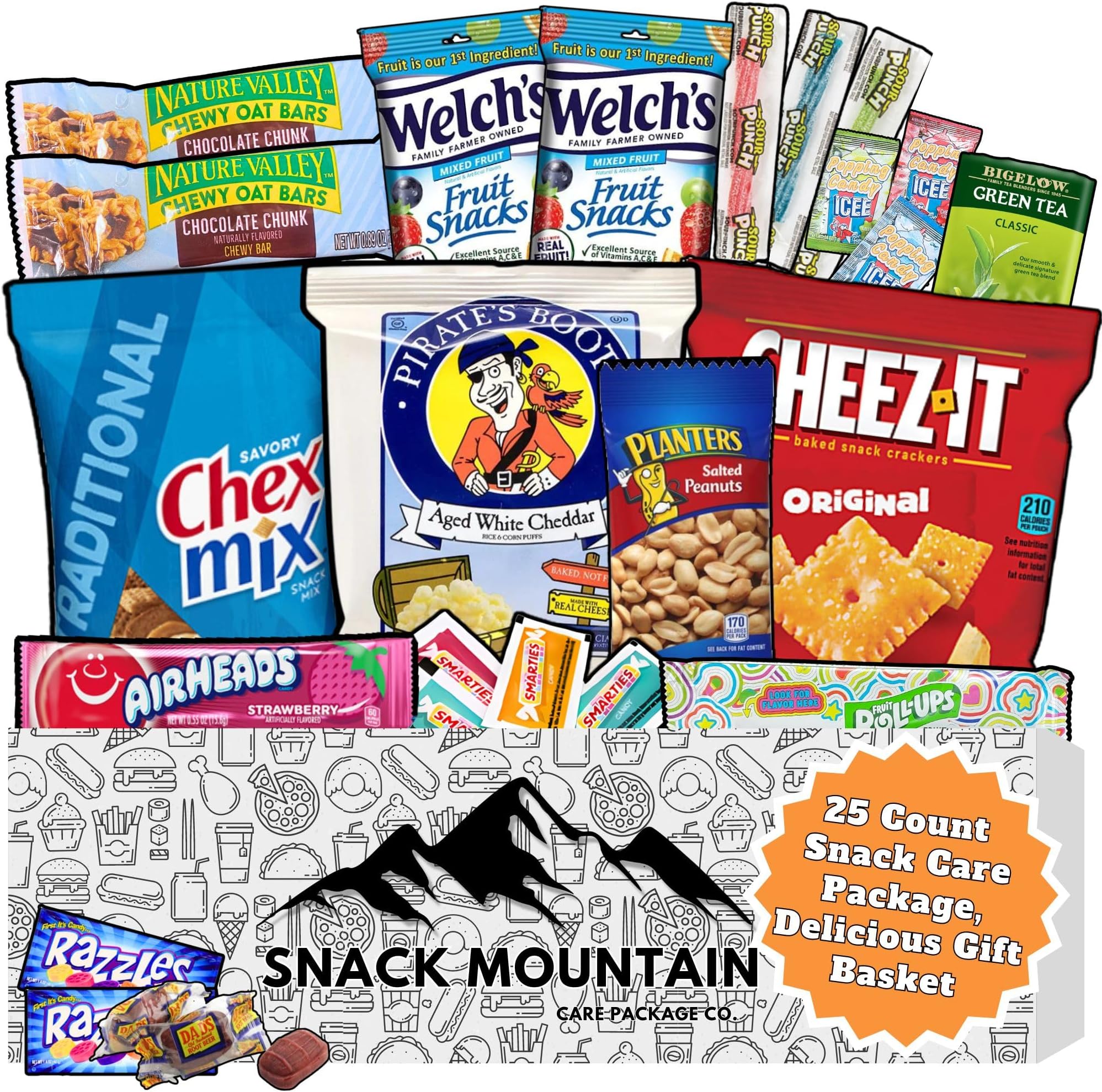 Amazon.com : Munchie Mountain 50-Count Care Package filled with Snacks ...