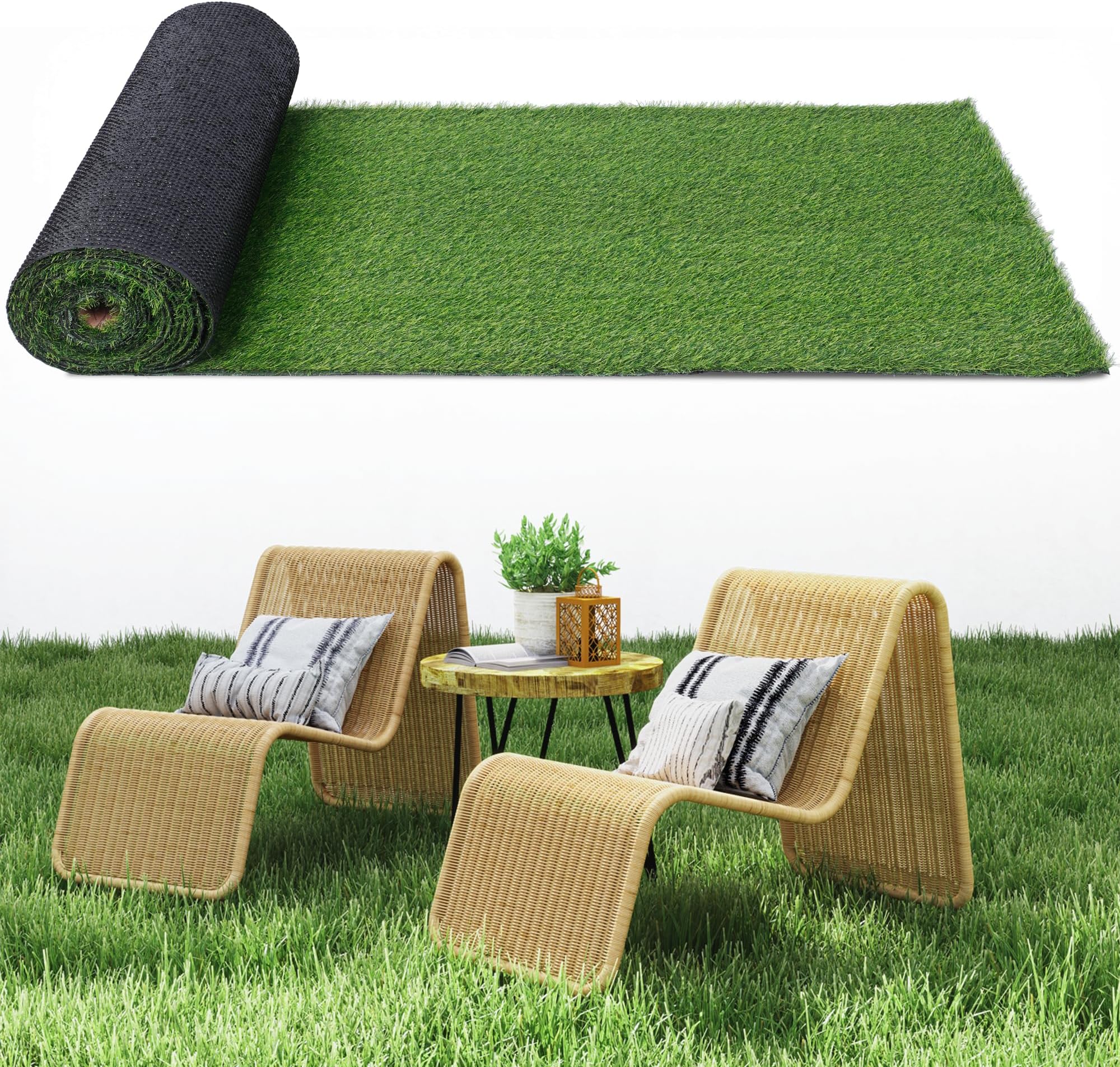 Artificial Grass 10 x 1 m, Artificial Grass Turf 30 mm Height Dense and ...