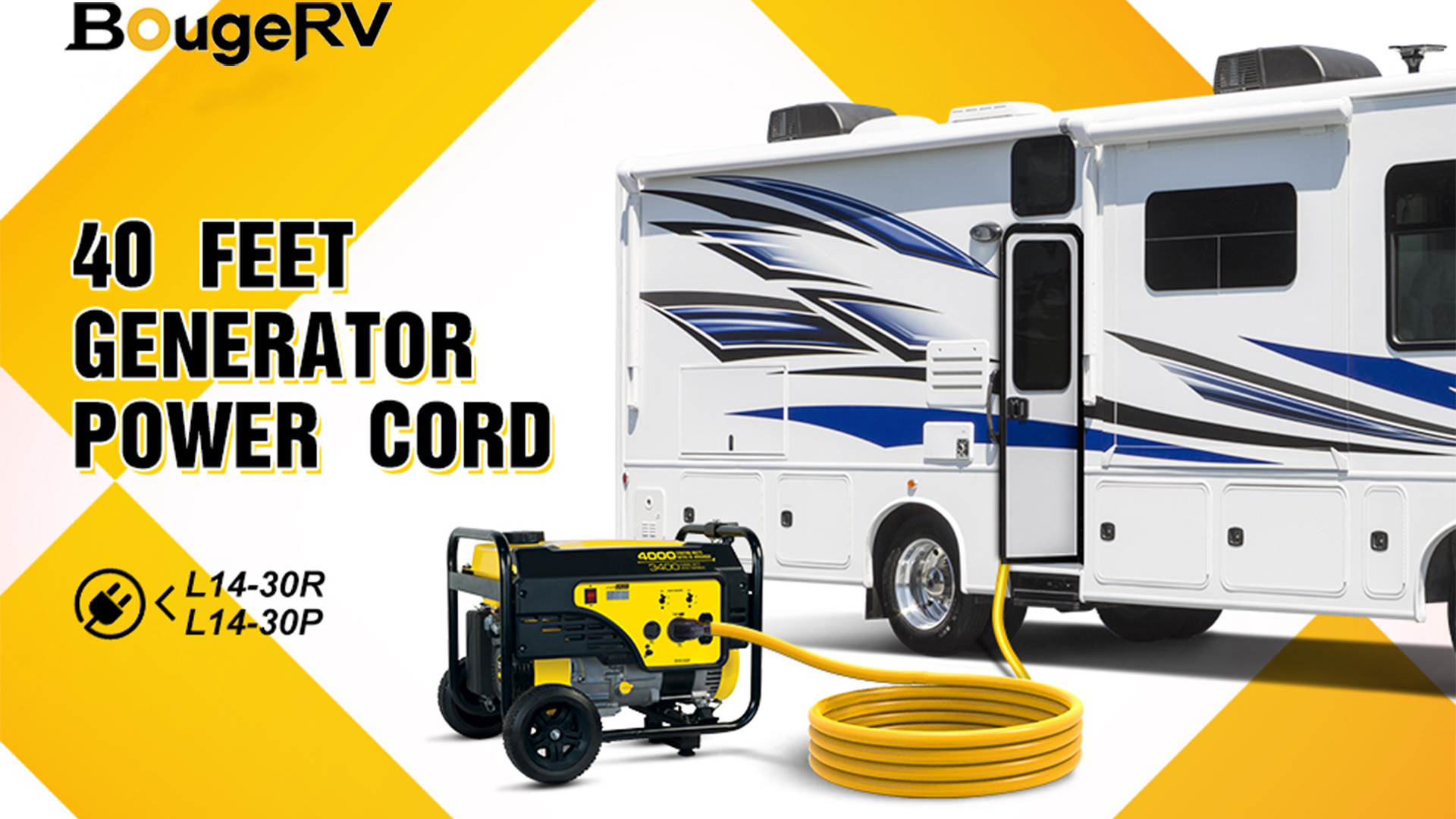 Watch BougeRV 30amp 40ft generator cord on Amazon Live
