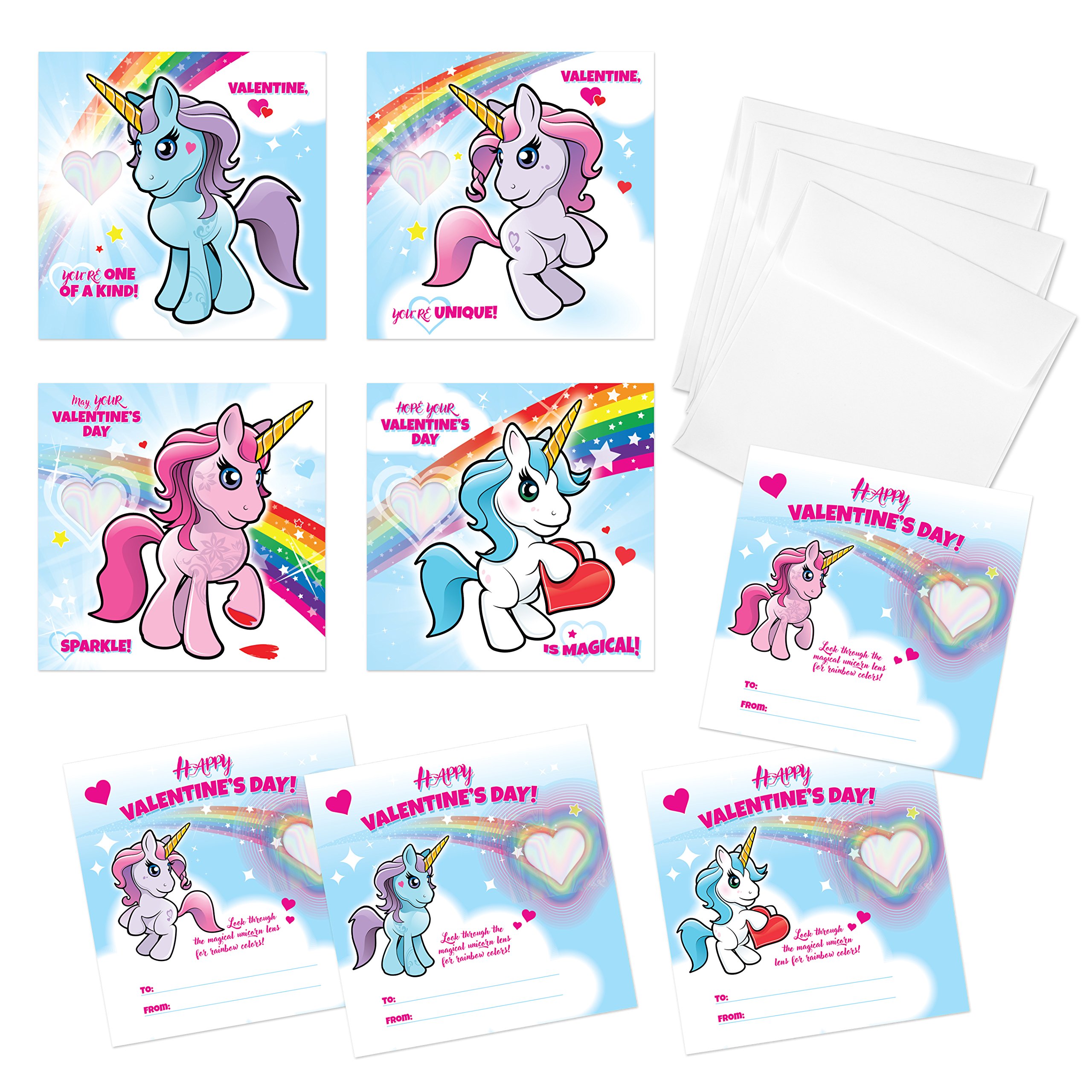 Snapklik.com : 28-Pack Rainbow Unicorn Valentines Day Cards